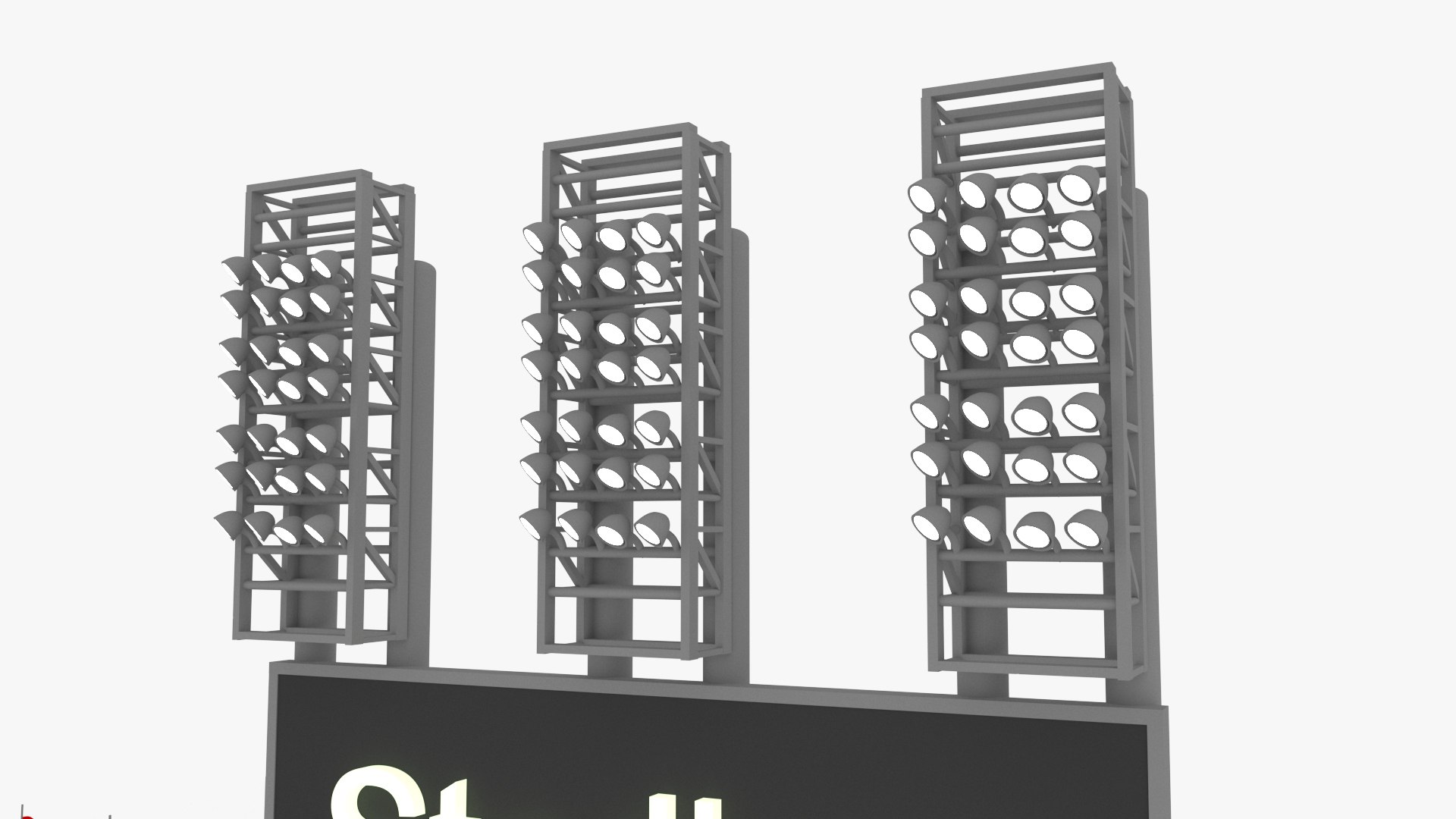 Large Fully Customizable Scoreboard 3d Model