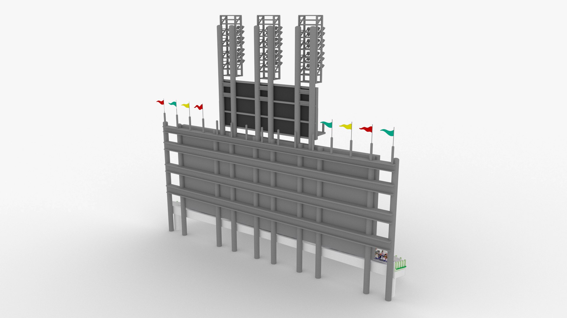 Large Fully Customizable Scoreboard 3d Model