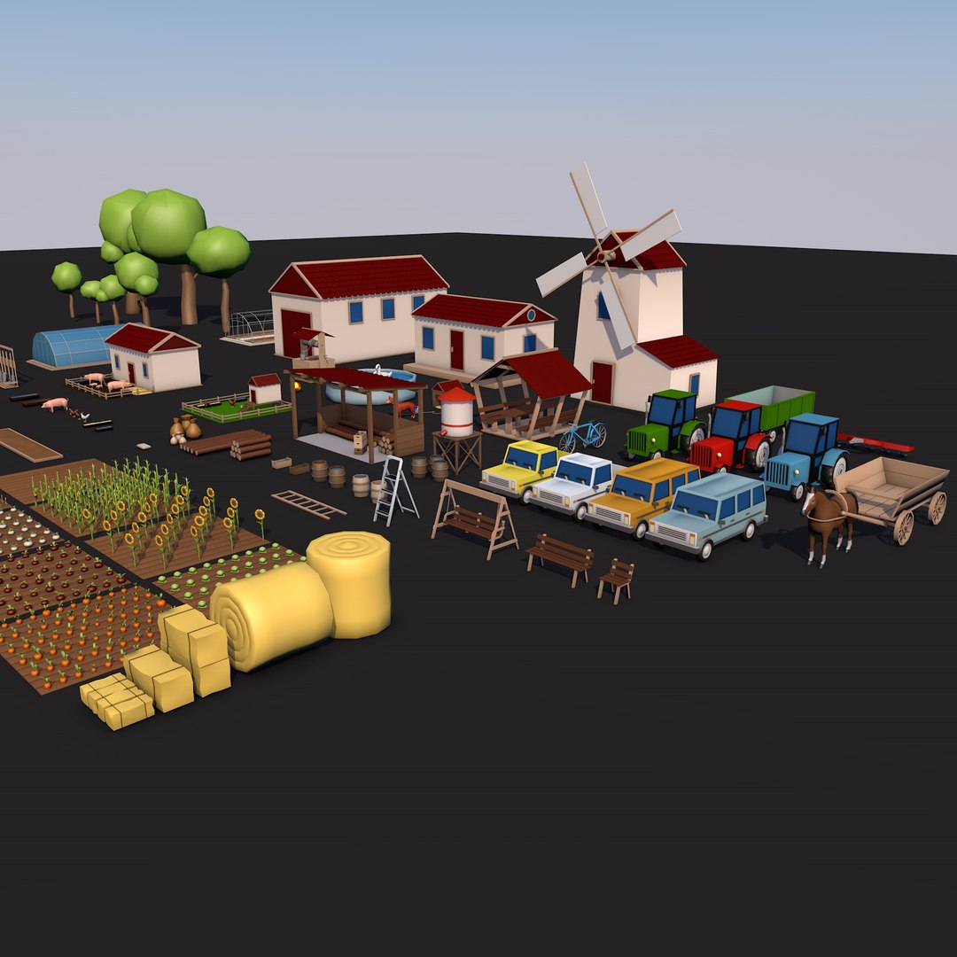 3D Farm Asset Collection Low-poly Model - TurboSquid 2134610