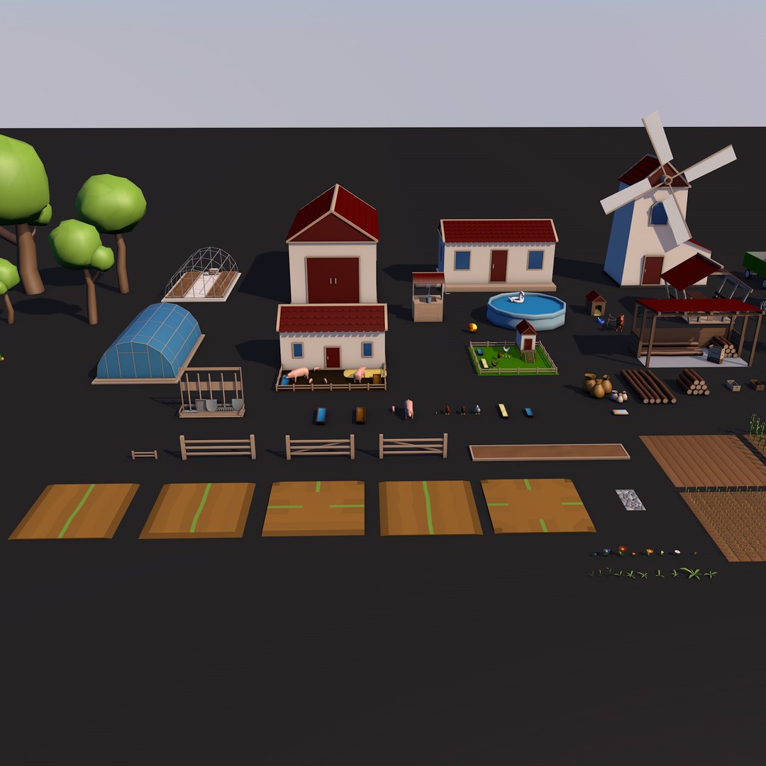 3D Farm Asset Collection Low-poly Model - TurboSquid 2134610