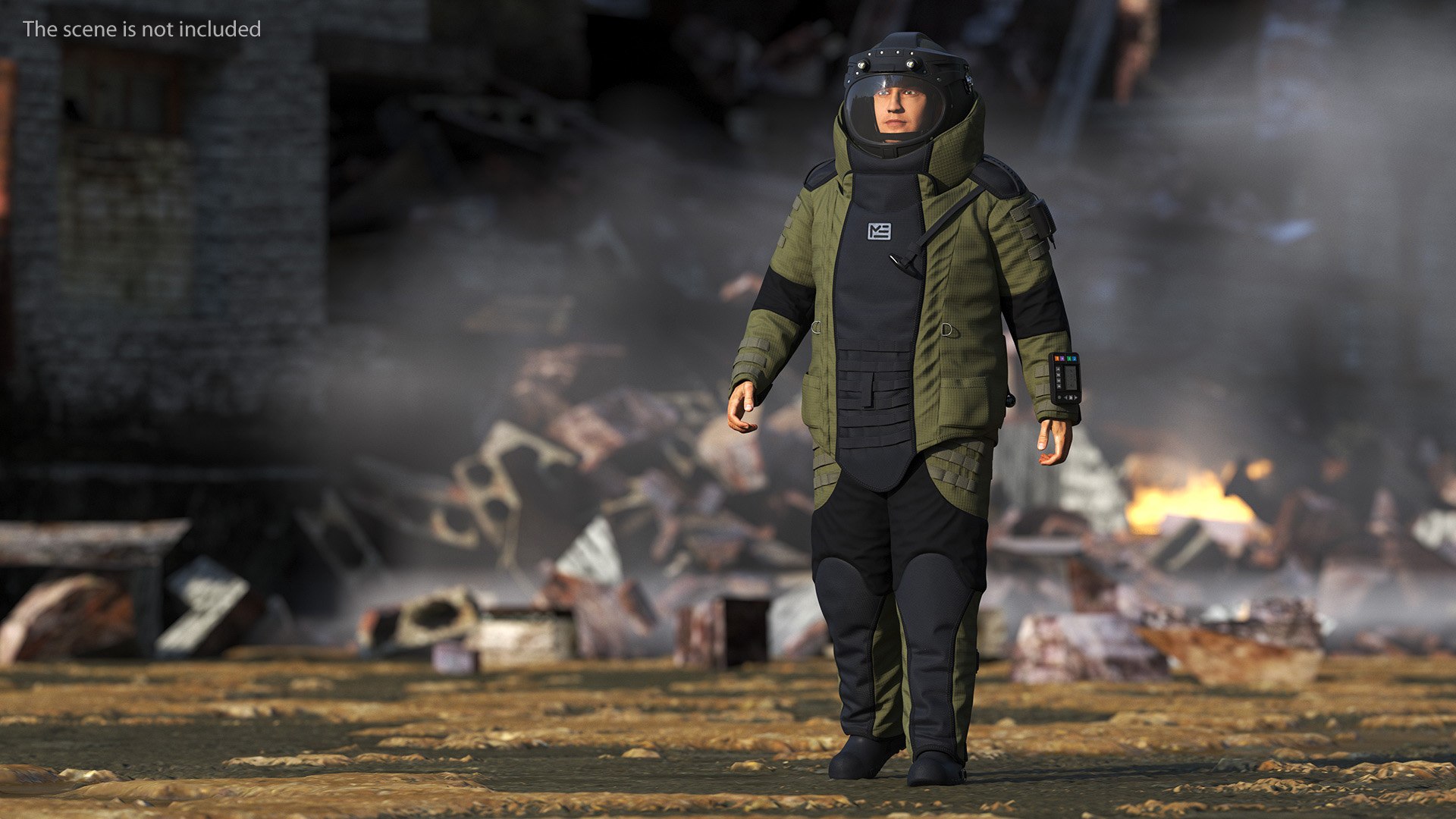 Man In EOD 10 Bomb Suit Walking Pose Model - TurboSquid 2152223