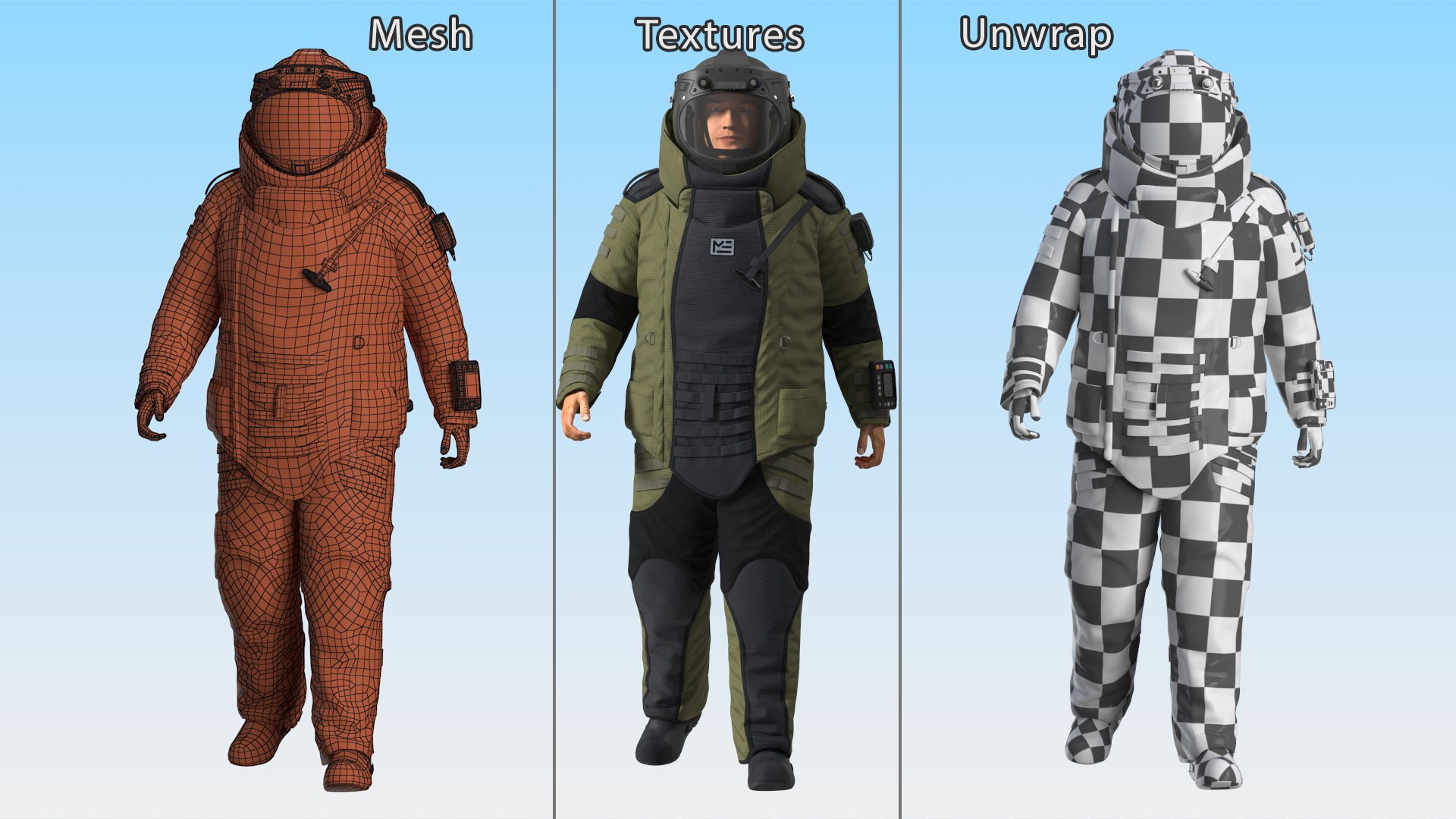 Man in EOD 10 Bomb Suit Walking Pose model - TurboSquid 2152223