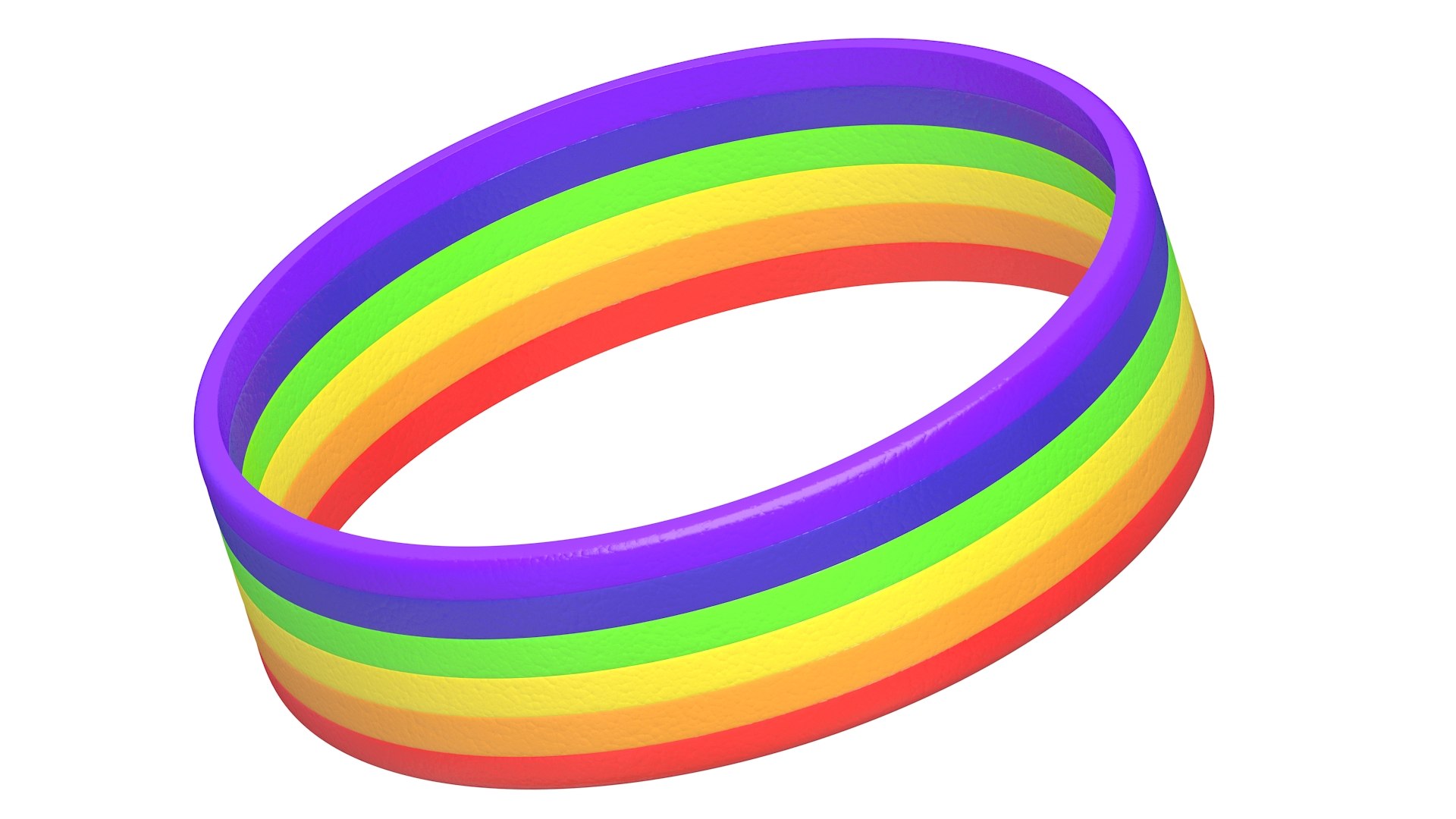Rainbow Rubber Bracelet 3D Model - TurboSquid 1903961