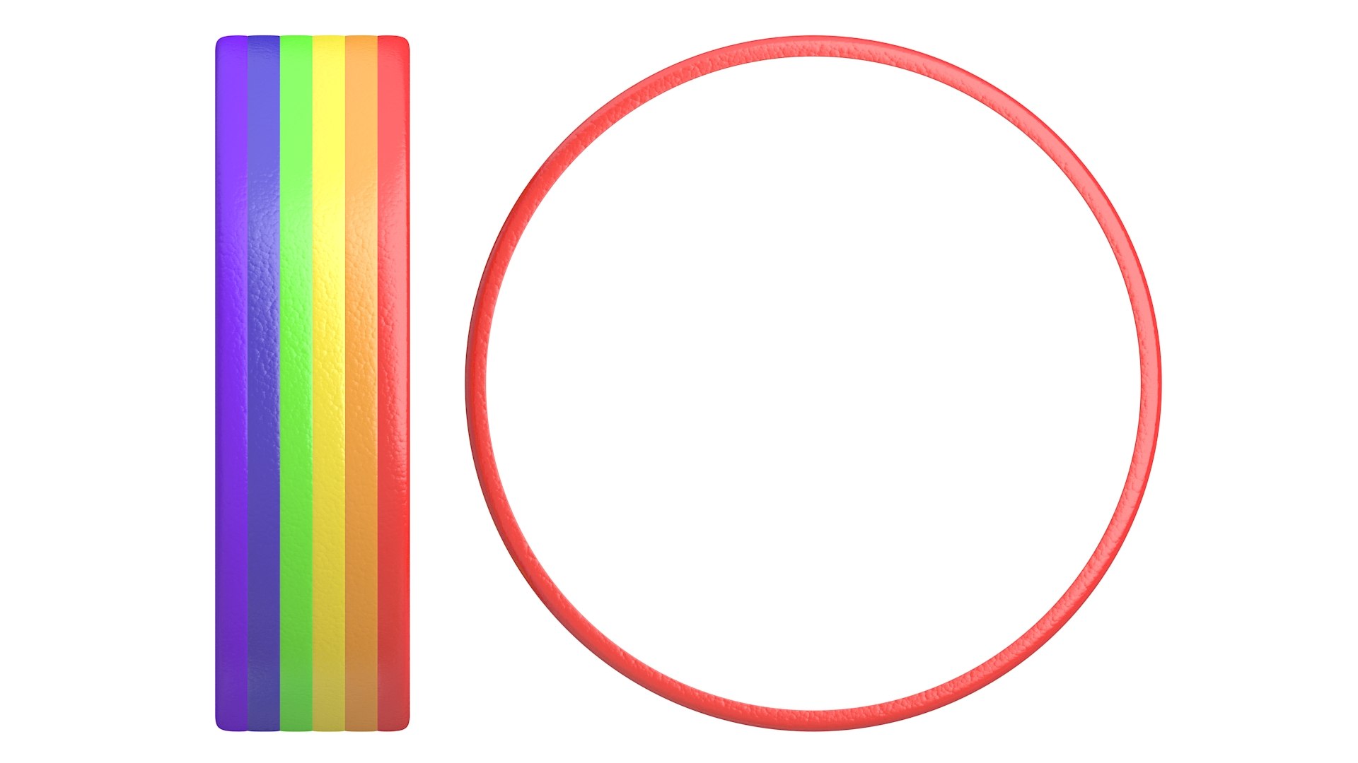 Rainbow Rubber Bracelet 3D Model - TurboSquid 1903961