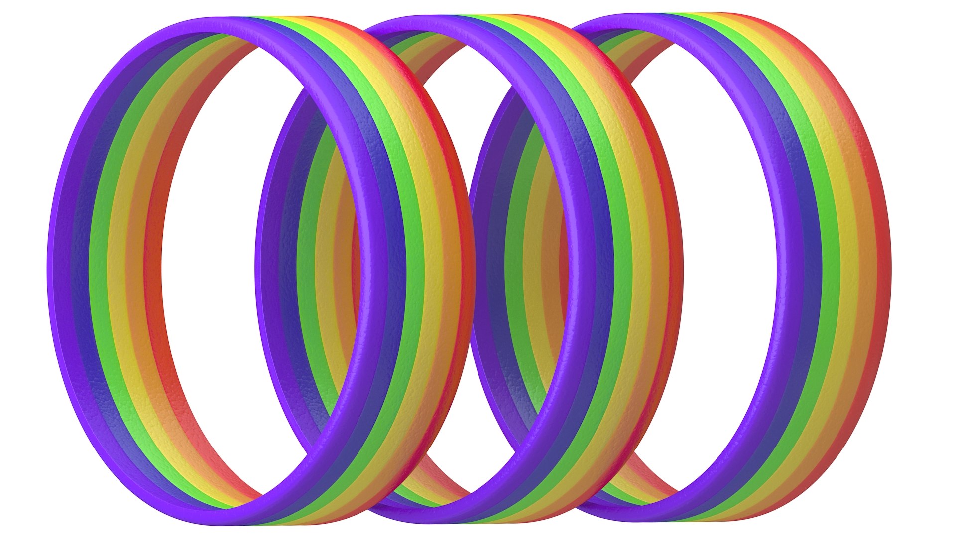 Rainbow Rubber Bracelet 3D Model - TurboSquid 1903961
