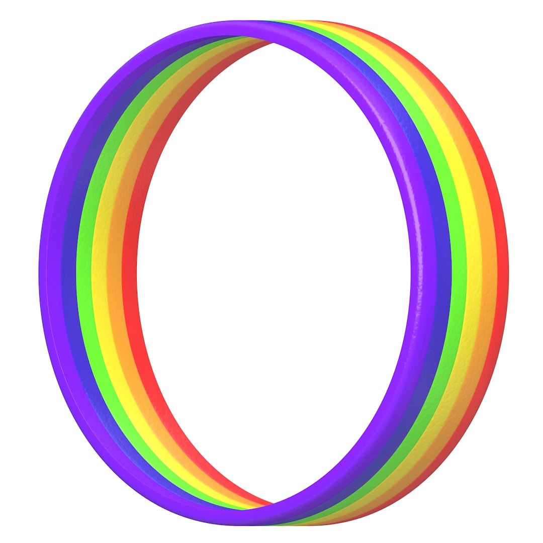 Rainbow Rubber Bracelet 3D Model - TurboSquid 1903961