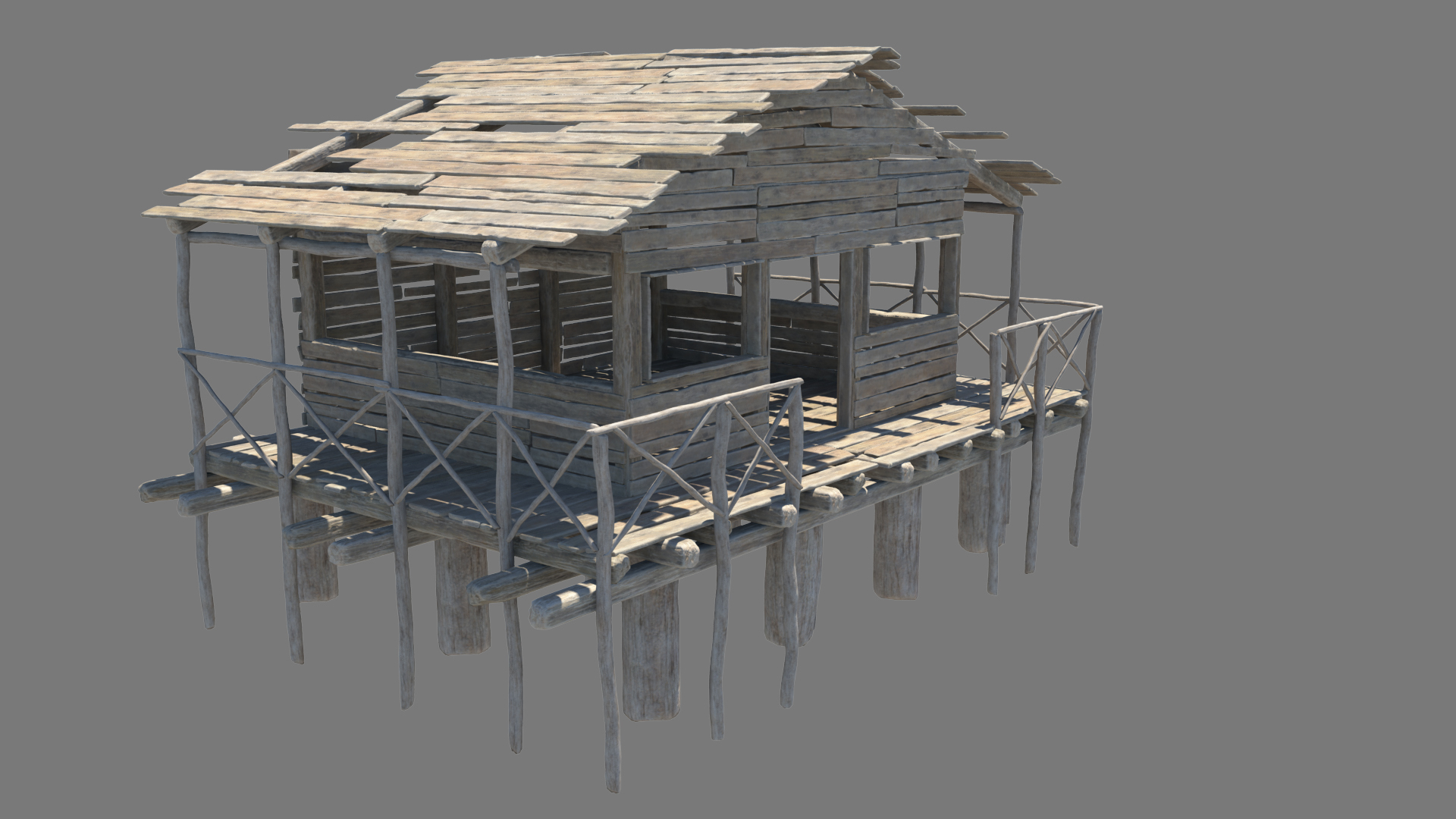 Water House Shack 3D Model - TurboSquid 1727531