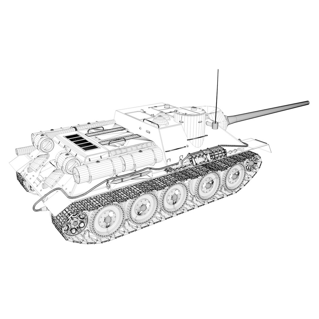 3D Su-100 - Tank Model - TurboSquid 1493688