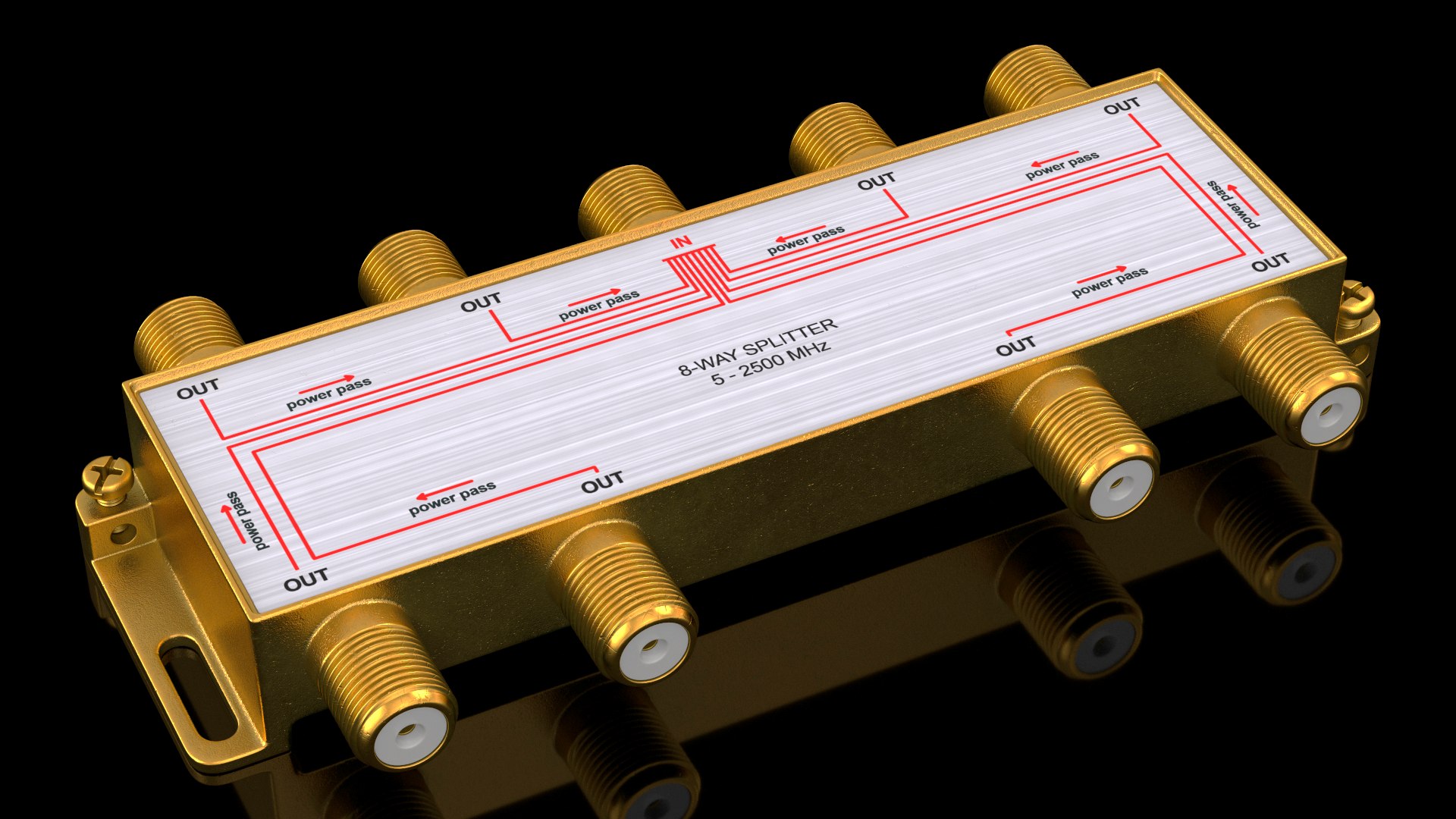 CATV Broadband Coaxial Splitter 8 Way Model - TurboSquid 1777303