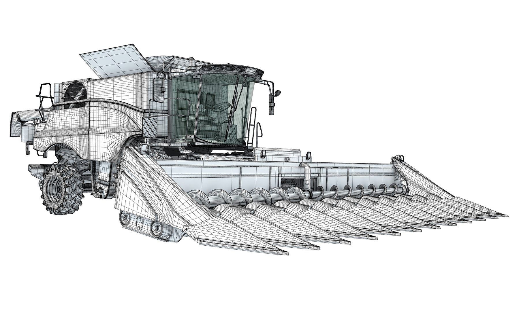 Corn combine harvester 3D model - TurboSquid 1466016