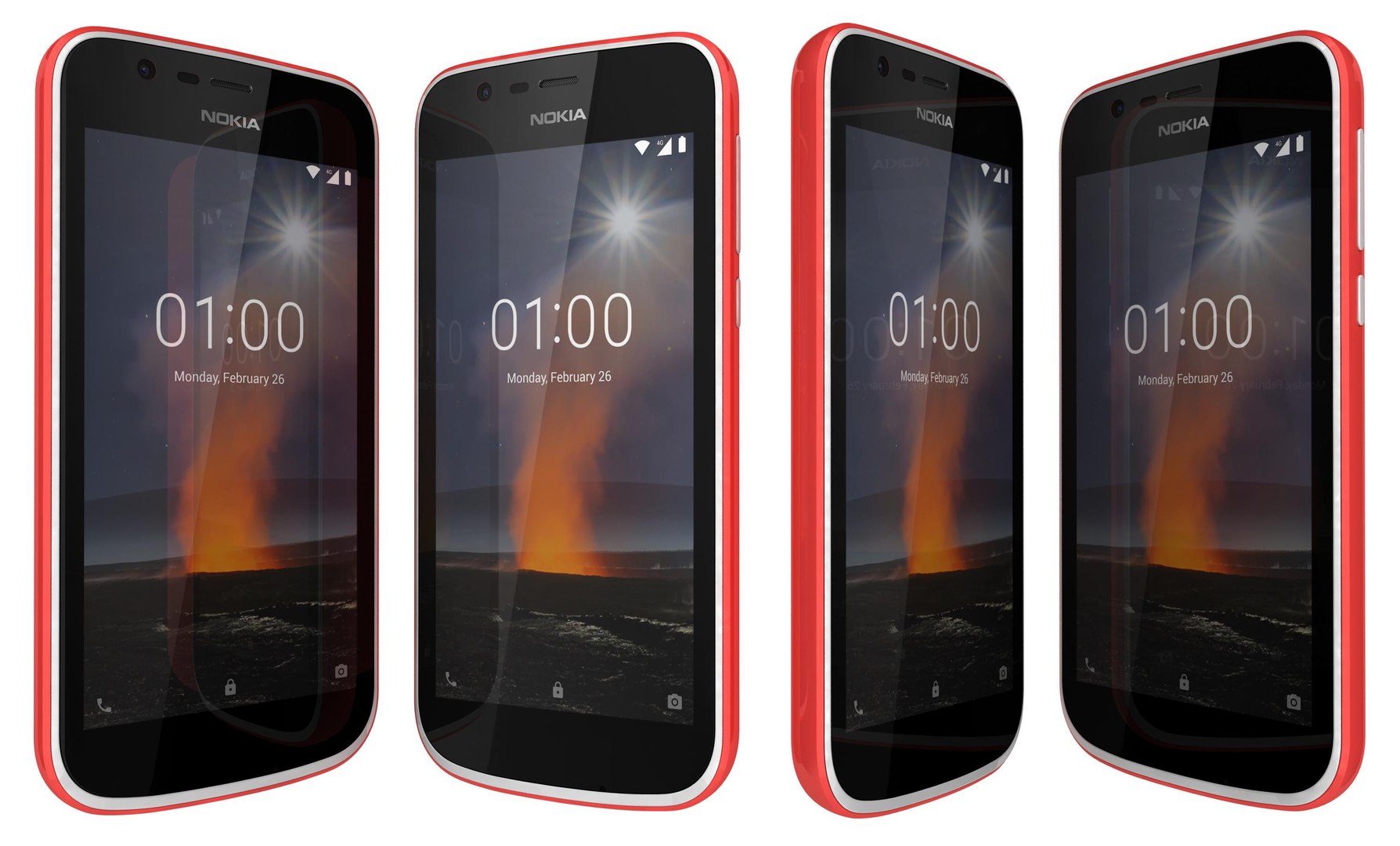 3D Nokia 1 Warm Red - TurboSquid 1268602