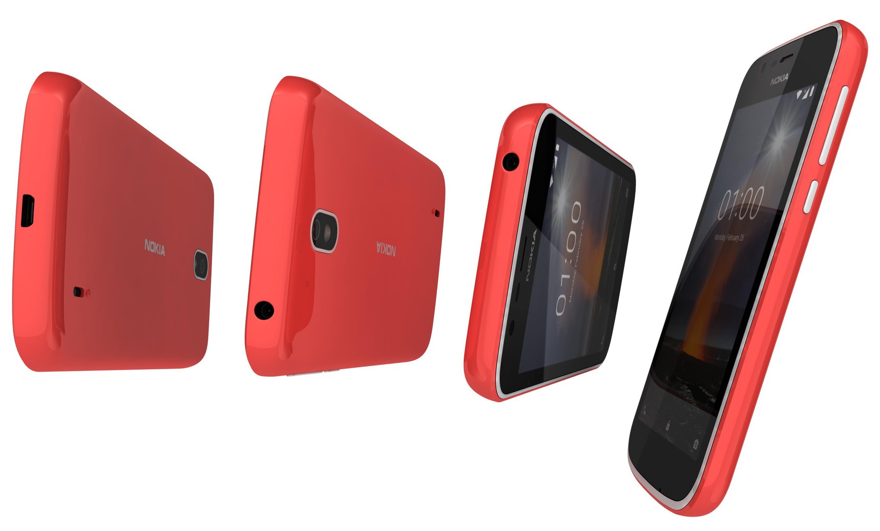 3D Nokia 1 Warm Red - TurboSquid 1268602