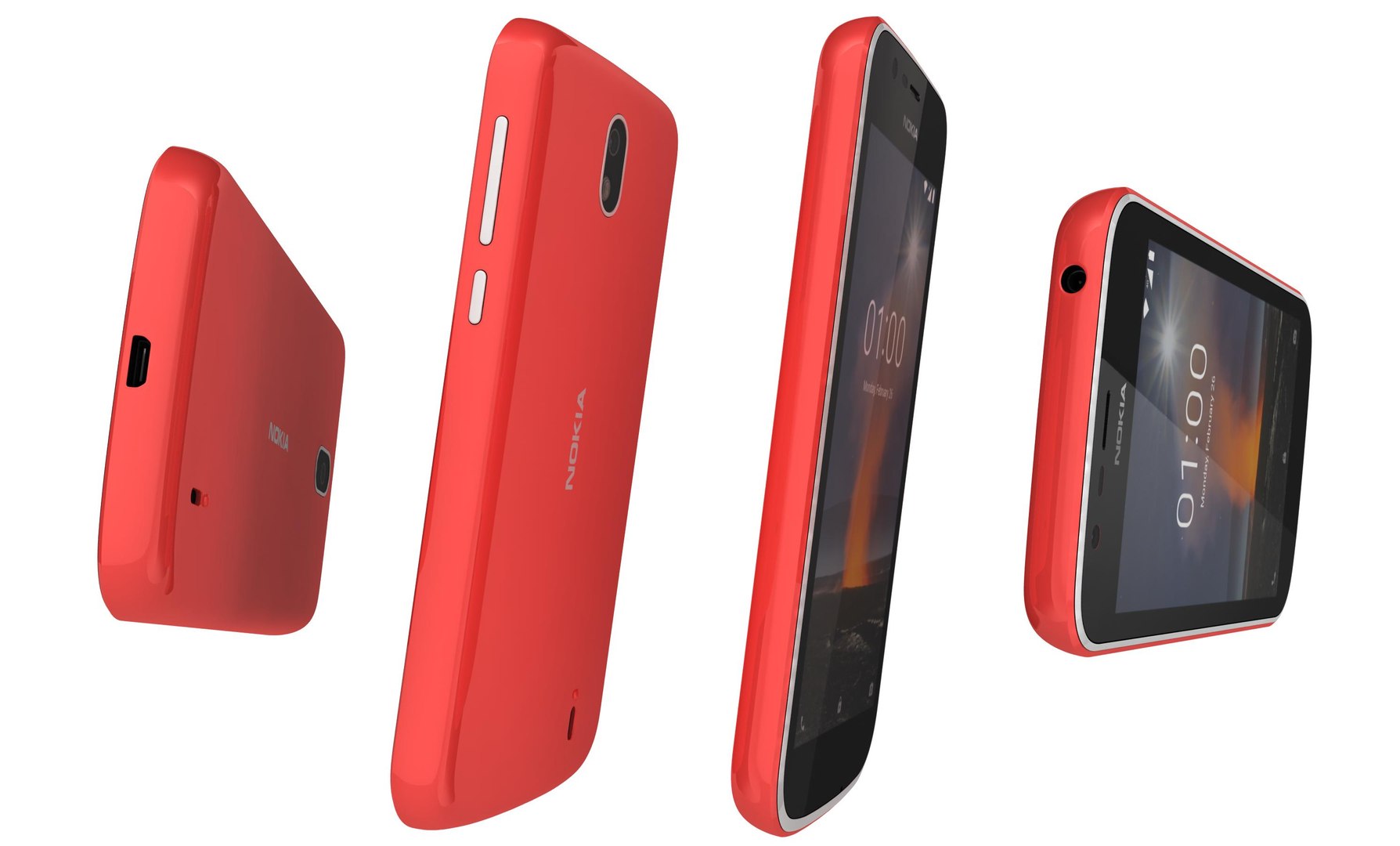 3D Nokia 1 Warm Red - TurboSquid 1268602
