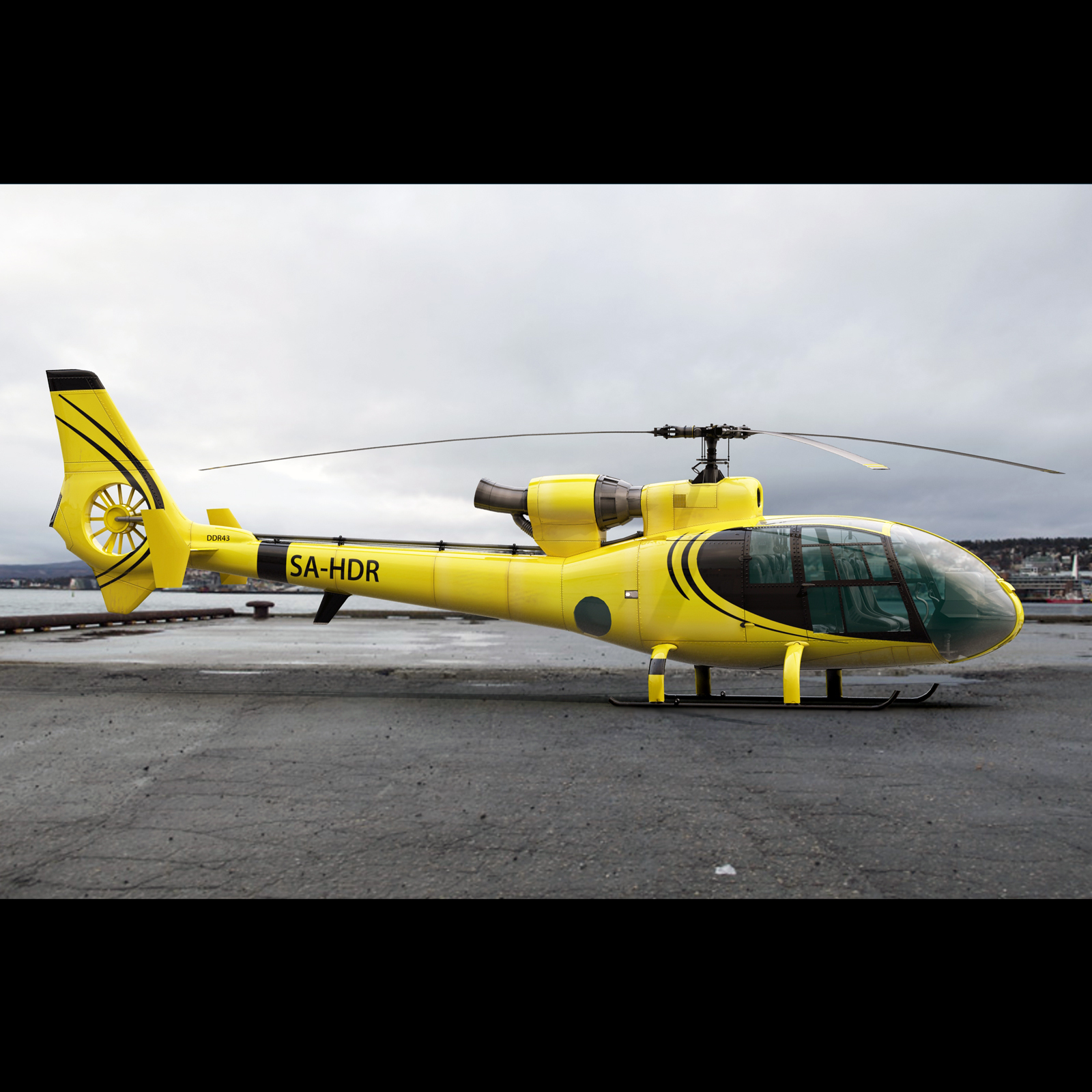3d model of aerospatiale sa gazelle helicopter