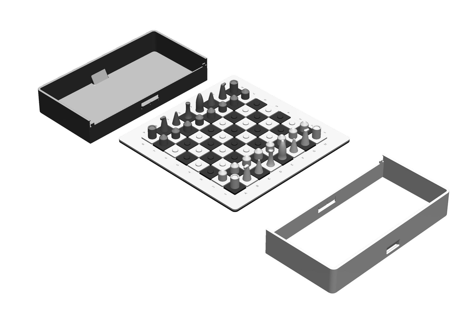 3D model Modern Minimalistic Chess Pieces Set 3D print model ...