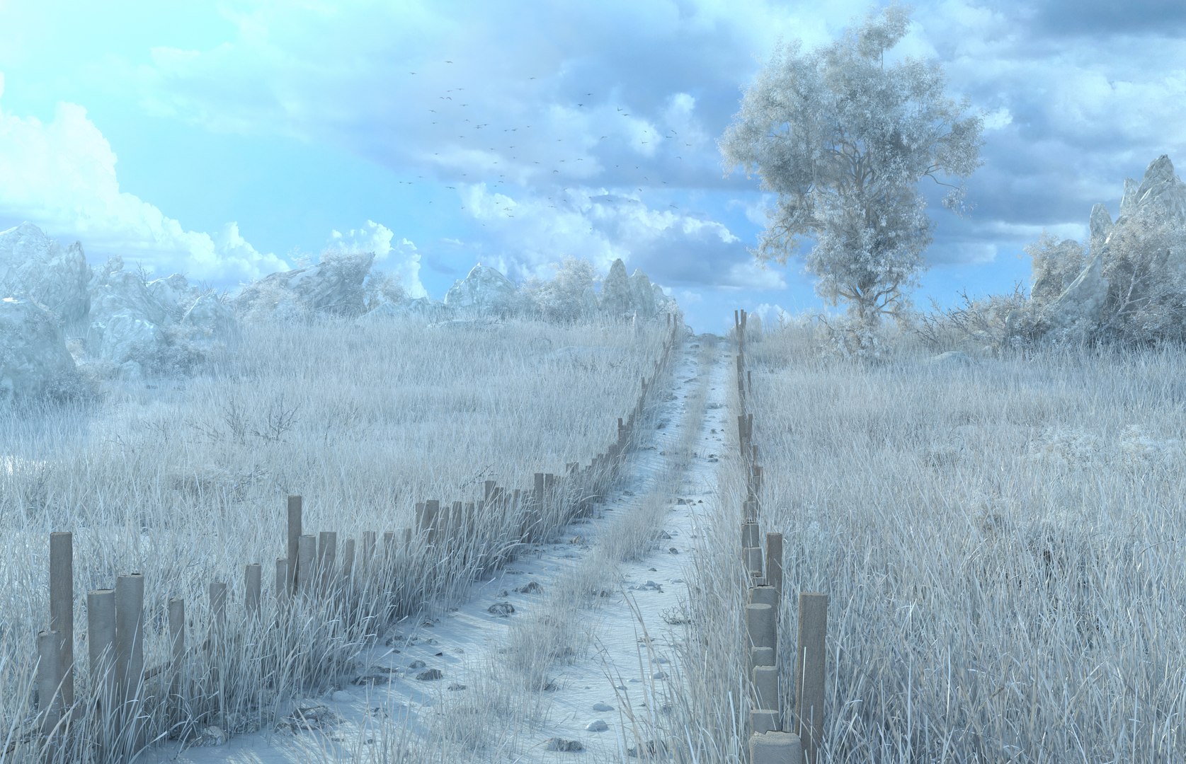 Winter Snow Path Tree 3D Model - TurboSquid 1956571