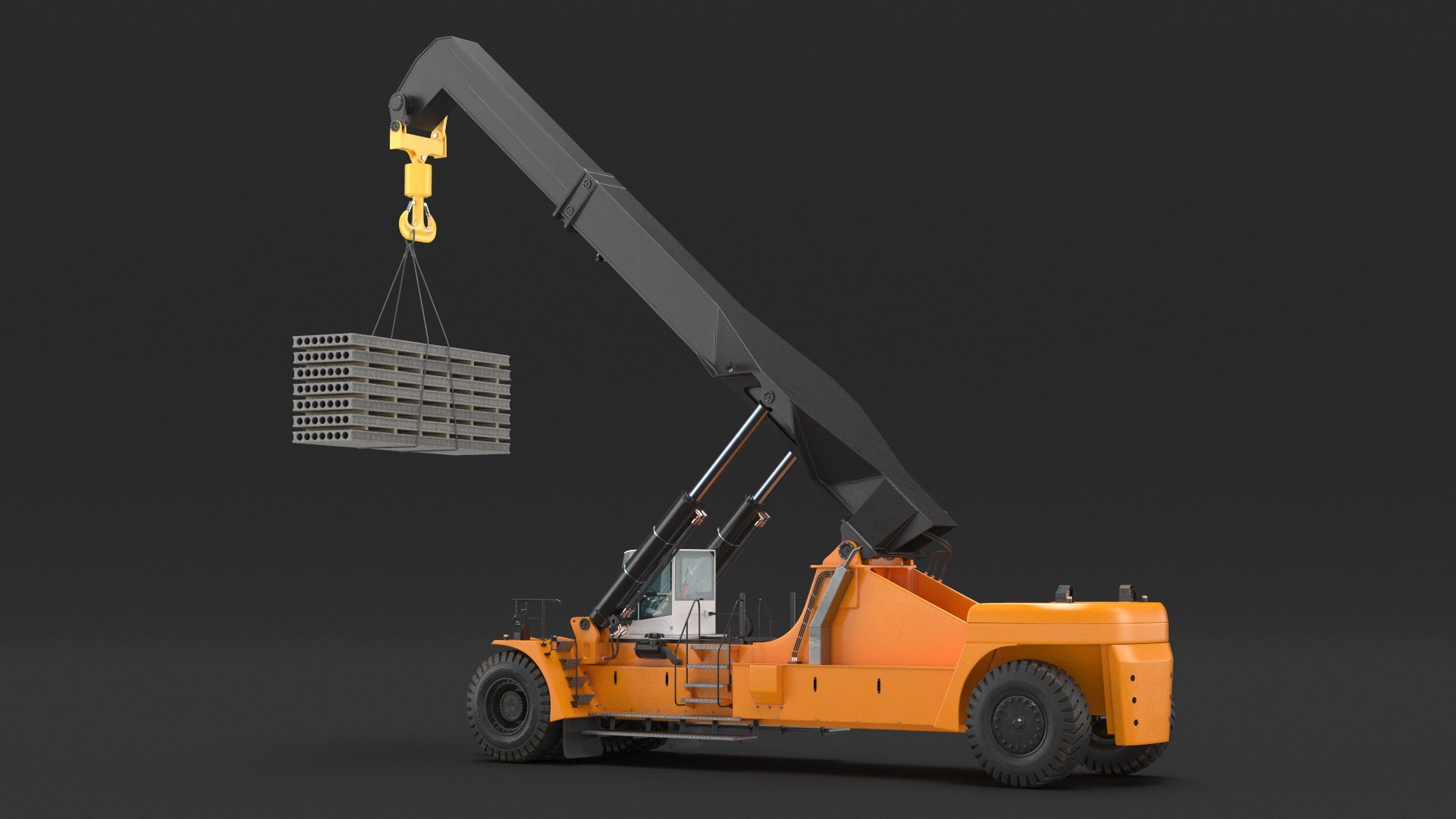 Reachstacker Lifts Concrete Slabs Rigged 3D Model - TurboSquid 2295579