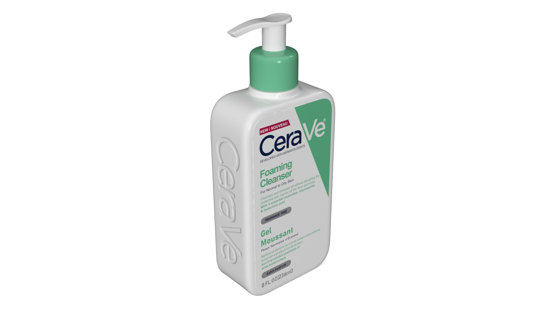 CeraVe Cleanser Dispenser Bottle 236 Ml Mint 3D Model - TurboSquid 2283313