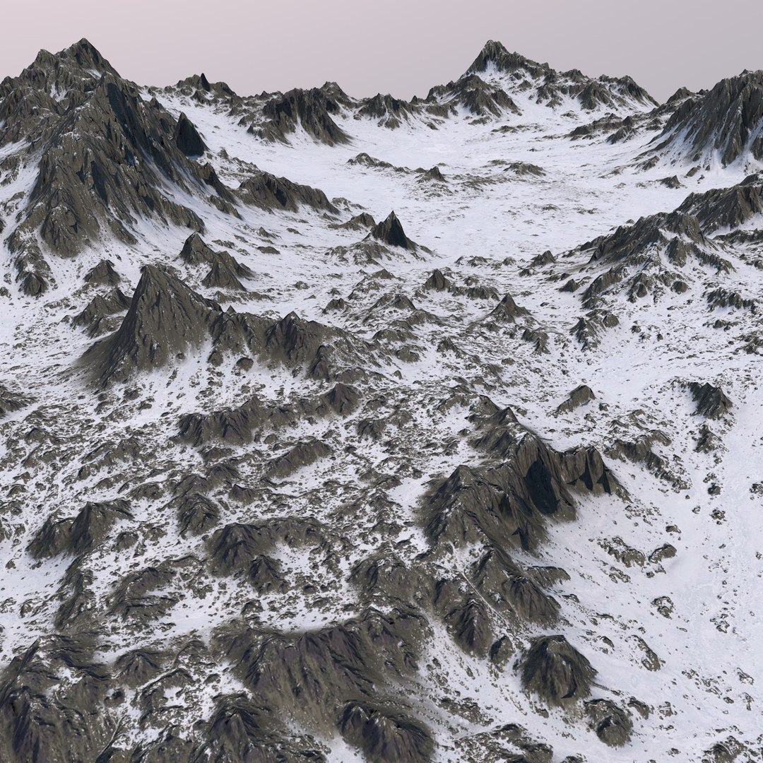 3D Snowy Terrain - TurboSquid 1389746
