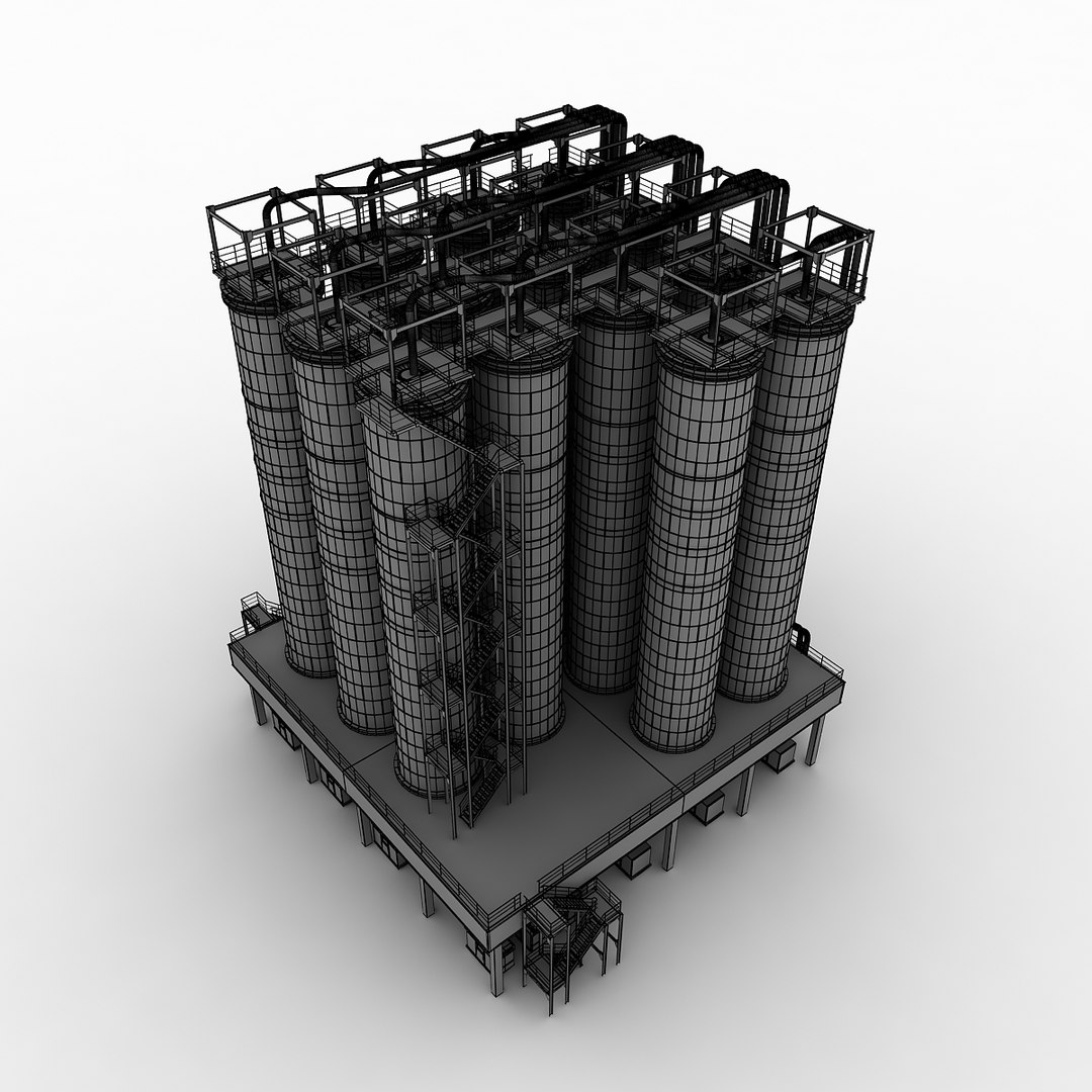 Industrial Silo 02 3d Model