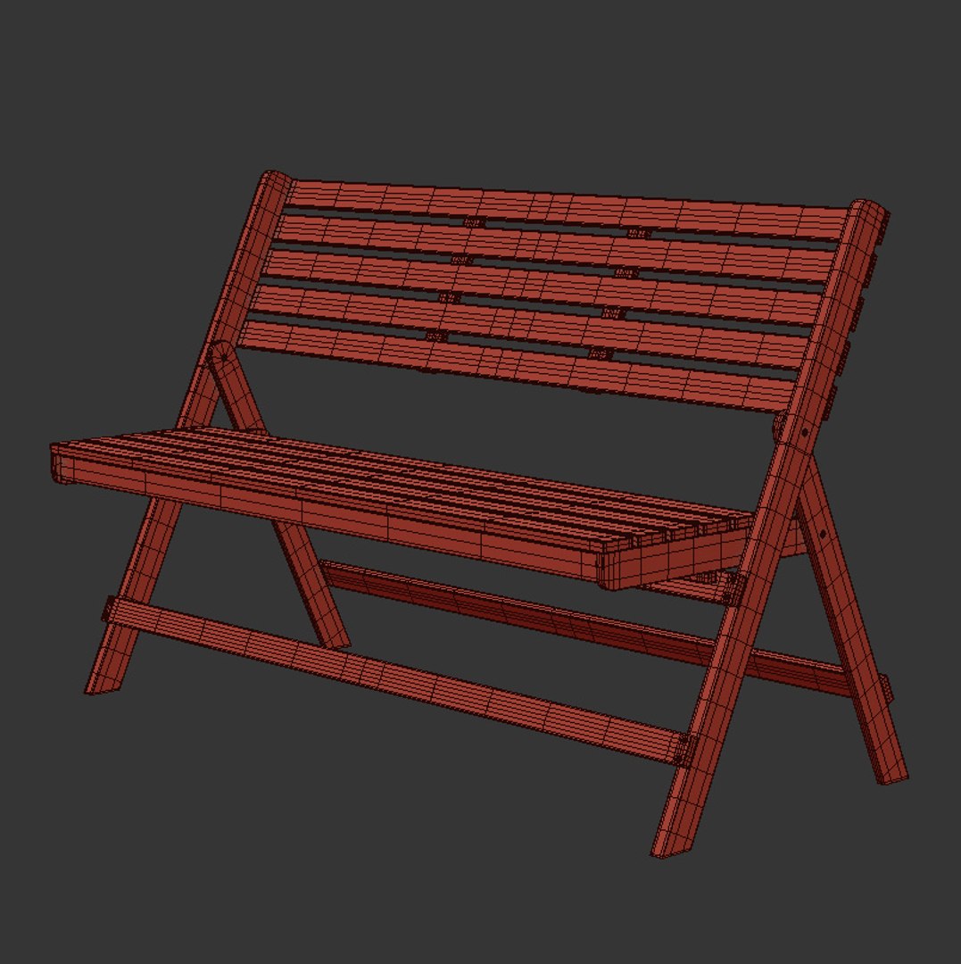 3D Wooden Bench - TurboSquid 1571272
