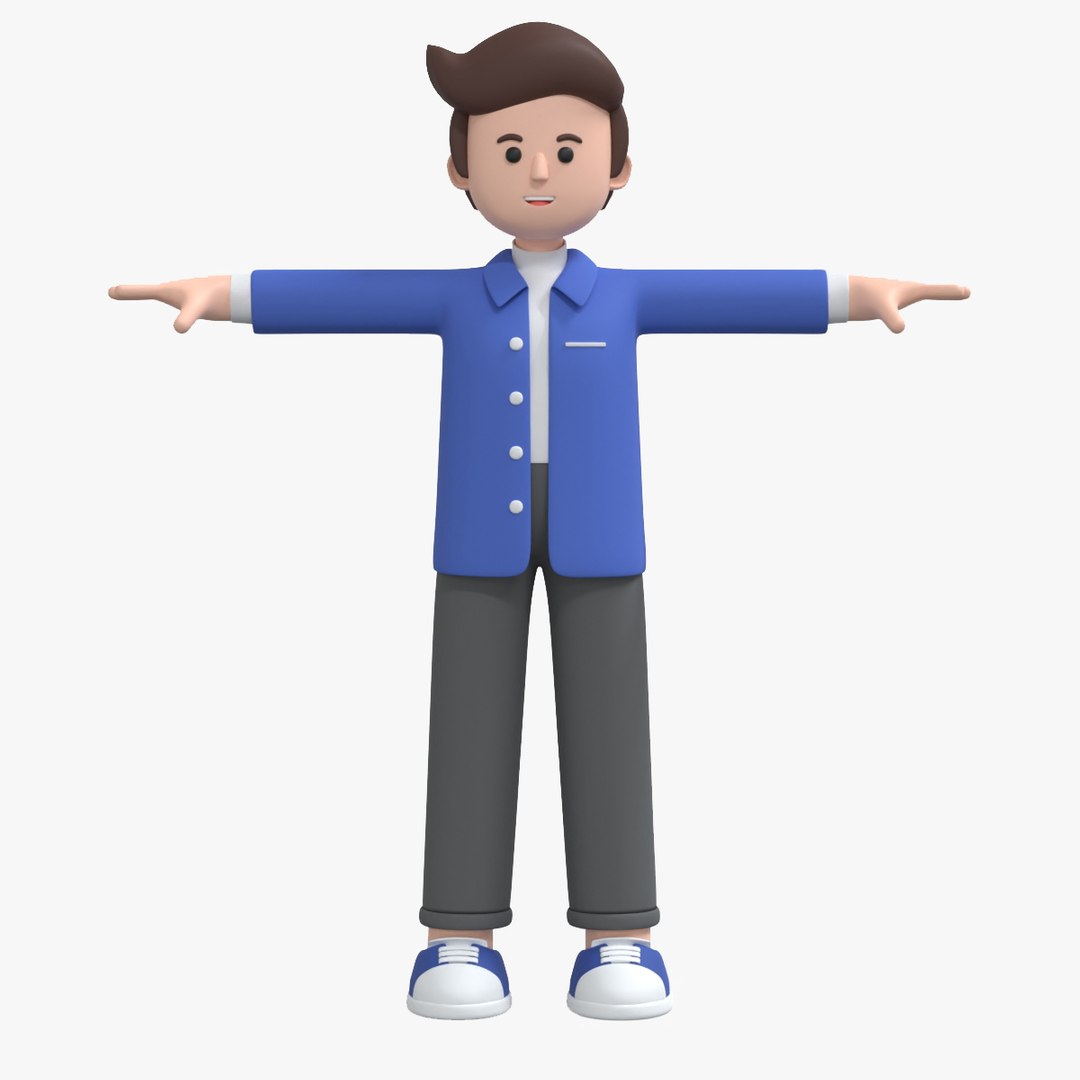 Minimal Man Cartoon Character 02 model - TurboSquid 1961304