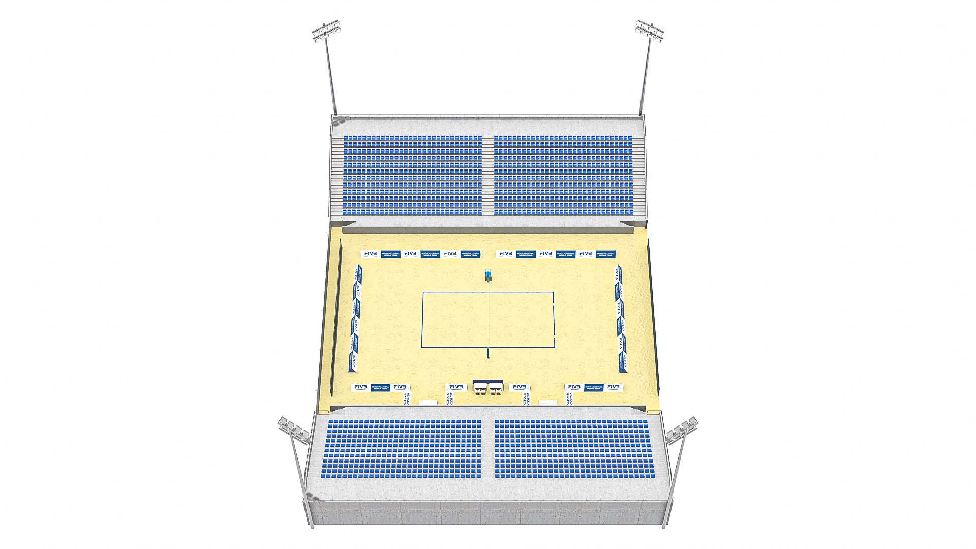 Beach Volley Stadium 3D Model - TurboSquid 2223773