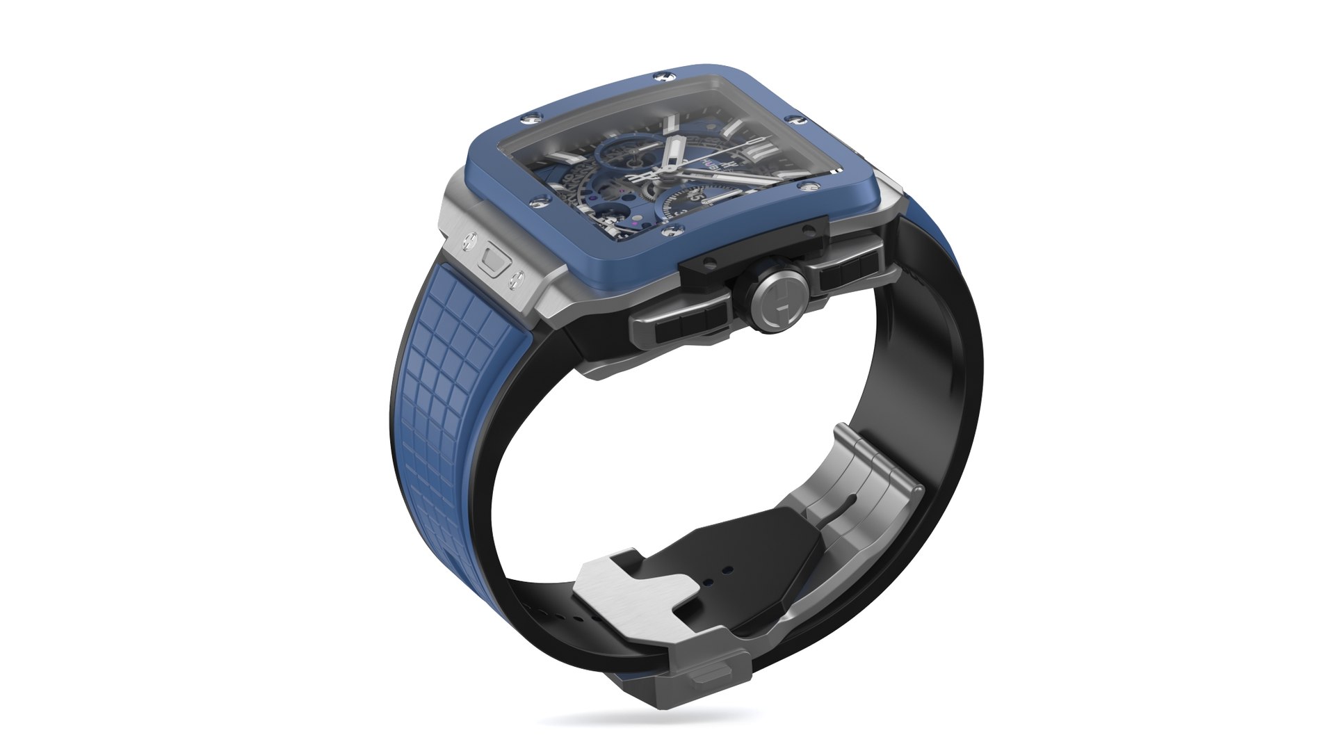 3D Hublot Square Bang Unico Titanium Blue Ceramic 42mm - 3ds Max Vray ...