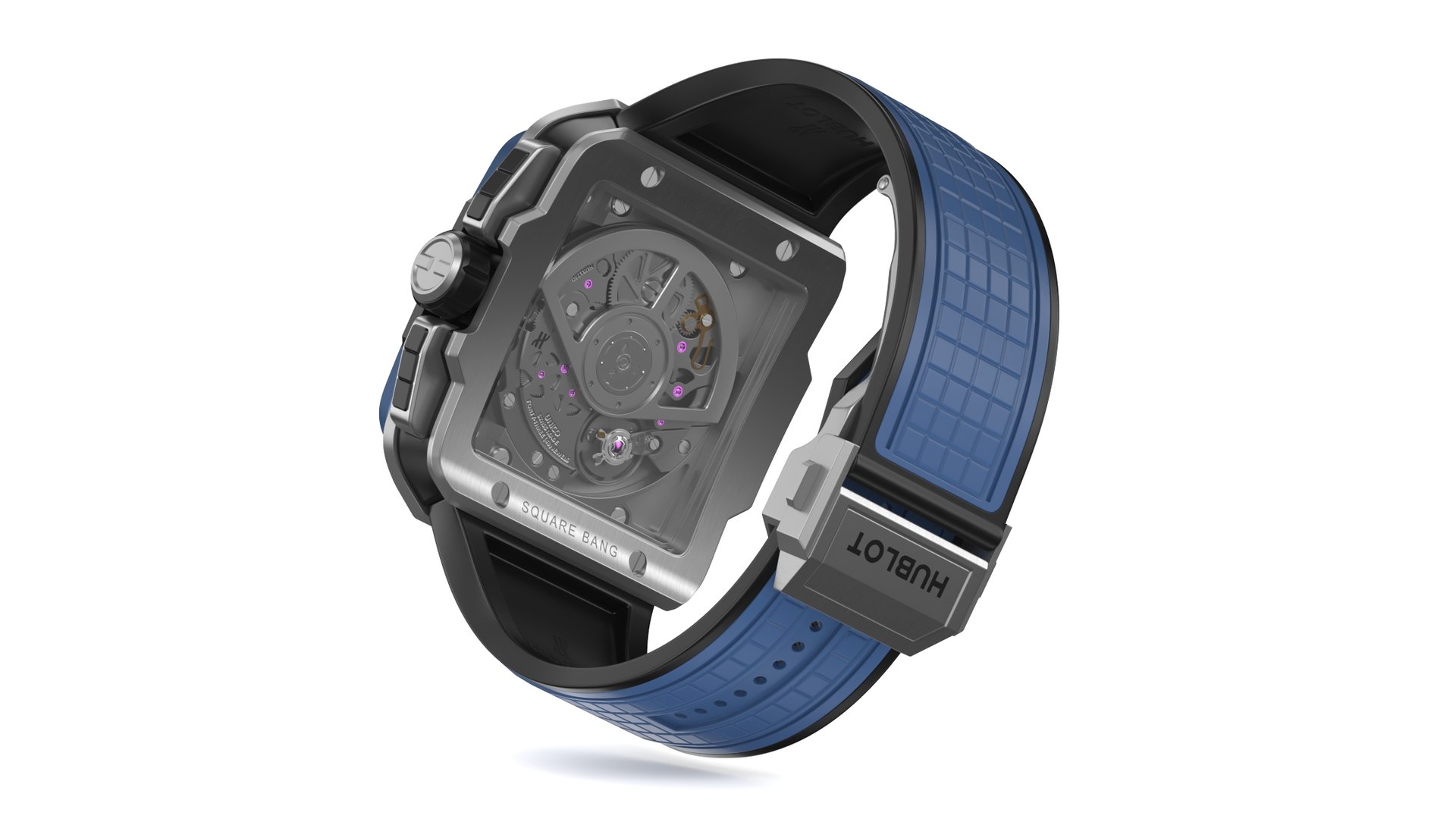 3D Hublot Square Bang Unico Titanium Blue Ceramic 42mm Model ...