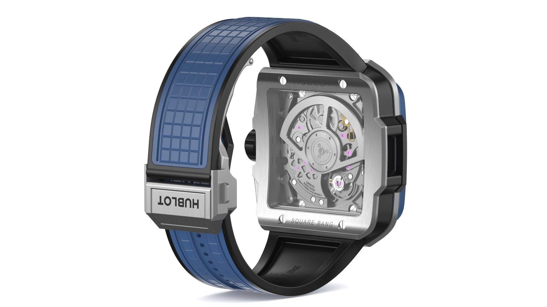 3D Hublot Square Bang Unico Titanium Blue Ceramic 42mm - 3ds Max Vray ...