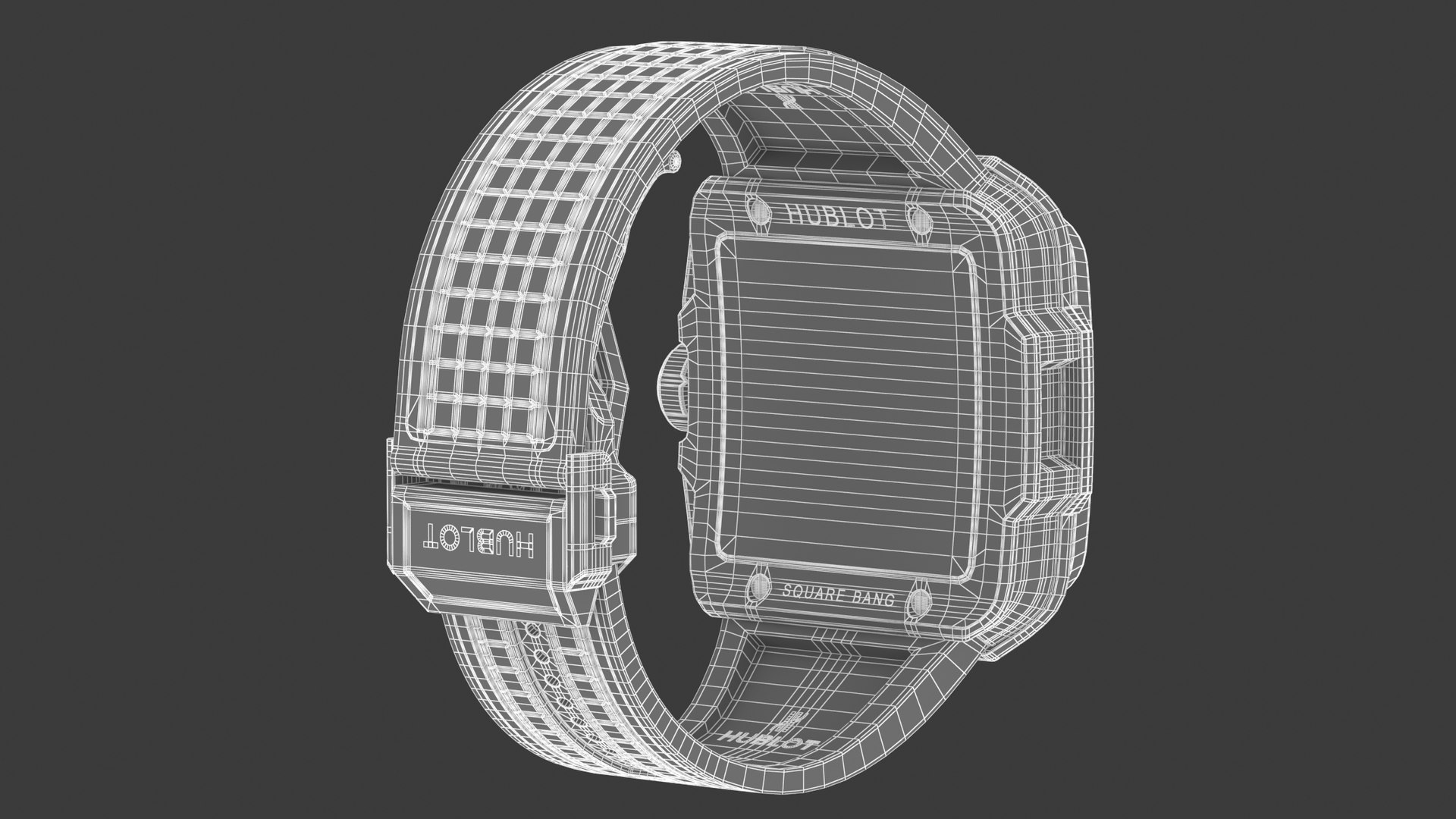 3D Hublot Square Bang Unico Titanium Blue Ceramic 42mm Model ...