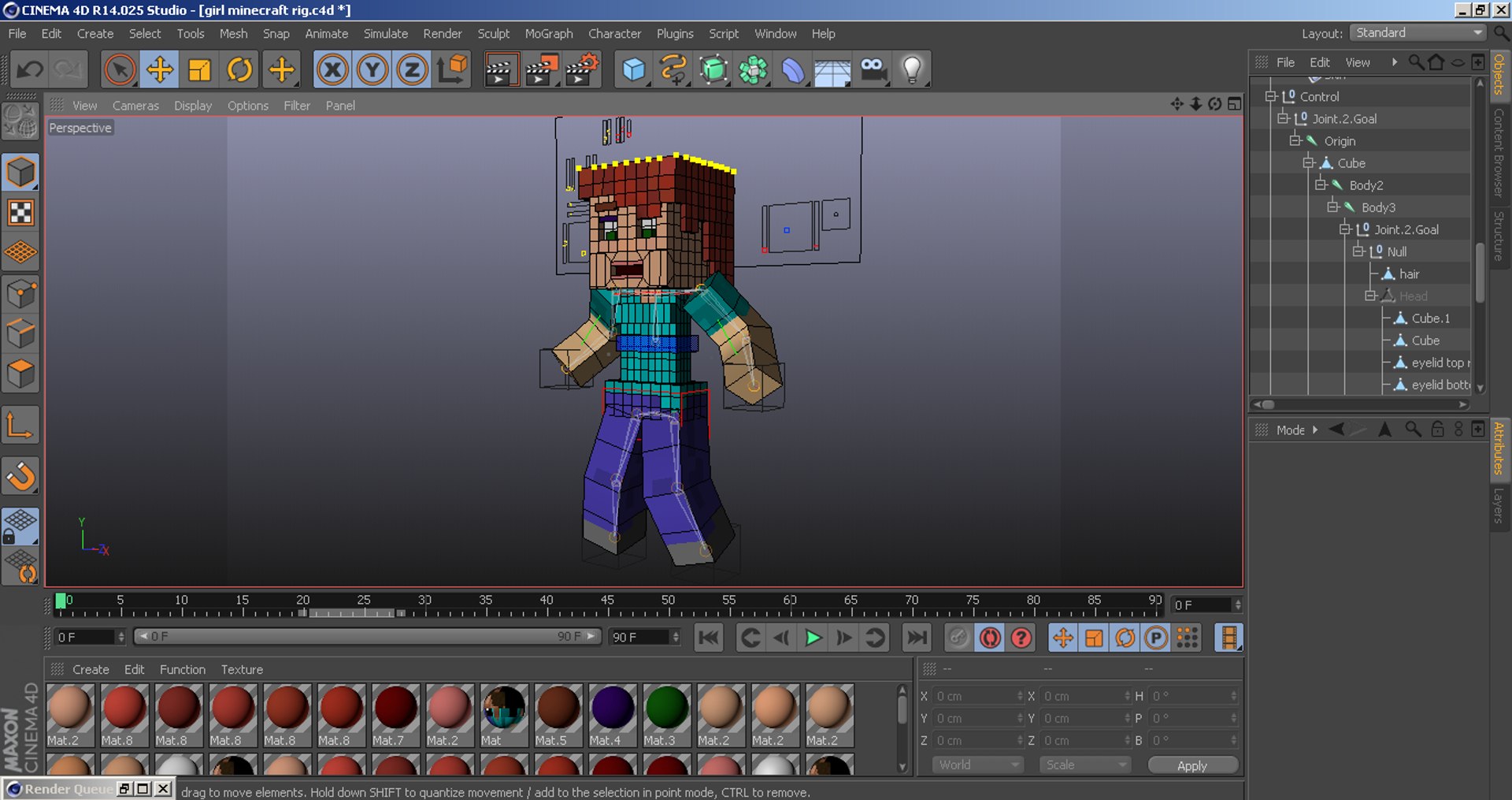 Minecraft Rig Voidanimationz Female C4d