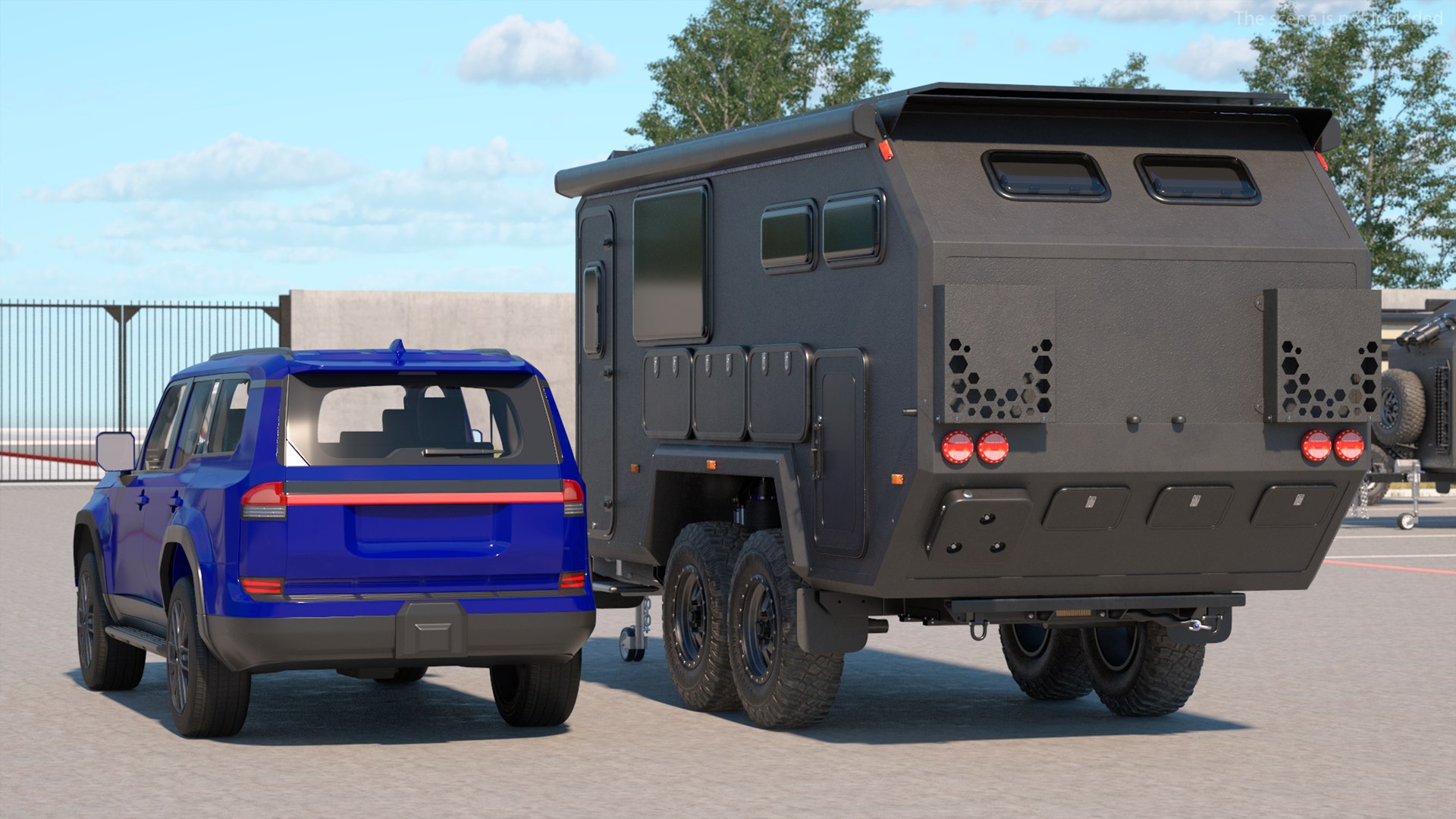 SUV With Travel Mobile Home 3D Model - TurboSquid 2279865
