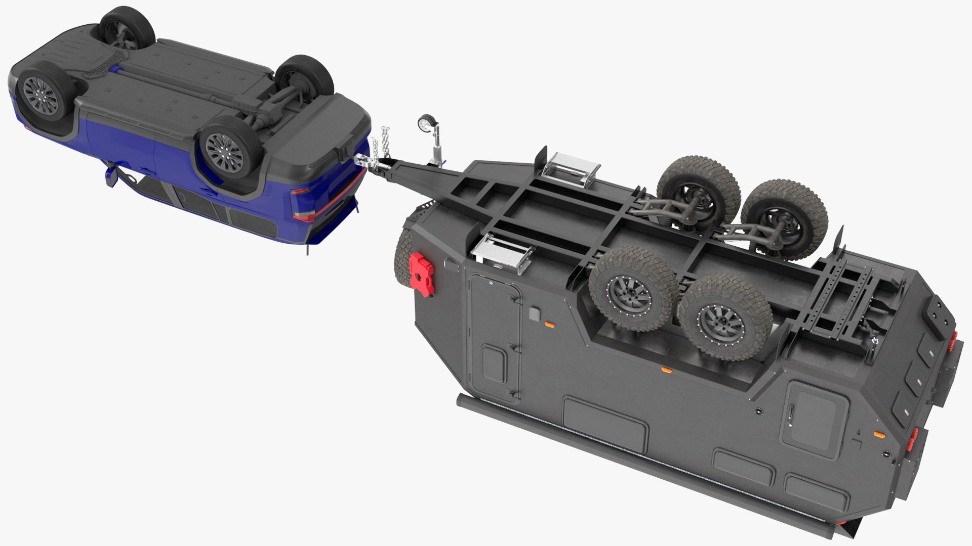 SUV With Travel Mobile Home 3D Model - TurboSquid 2279865