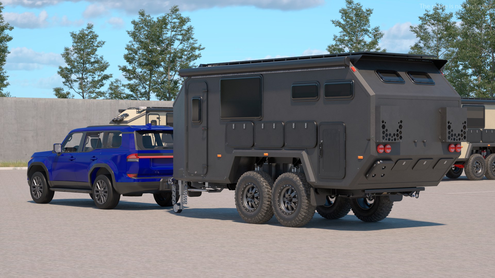 SUV With Travel Mobile Home 3D Model - TurboSquid 2279865