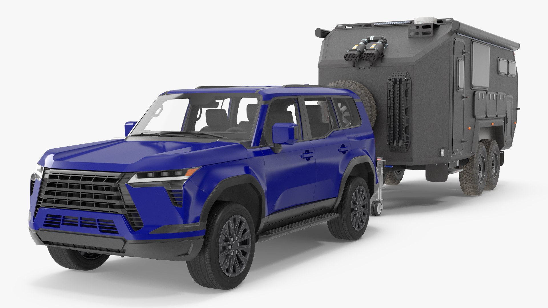 SUV With Travel Mobile Home 3D Model - TurboSquid 2279865