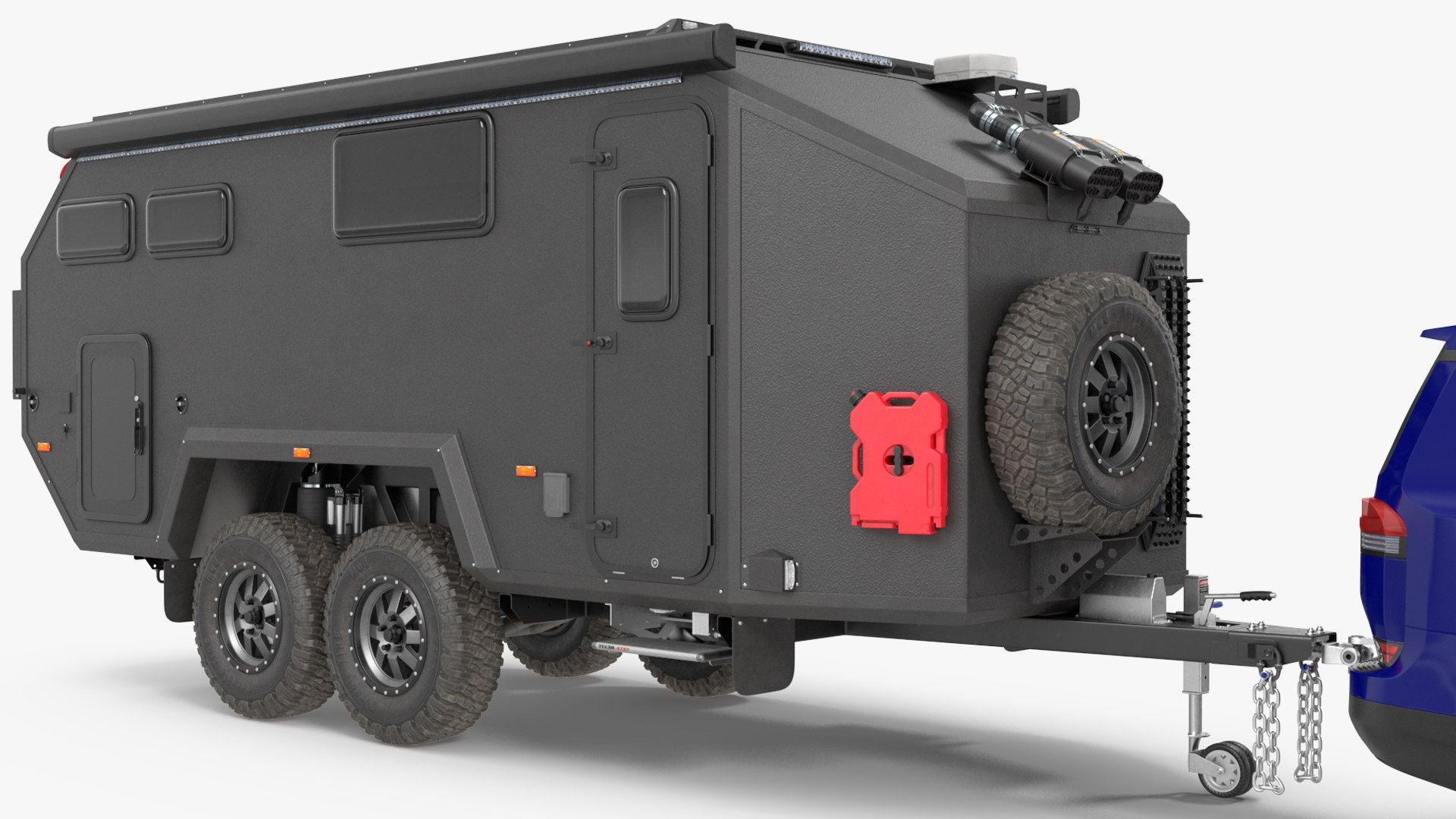 SUV With Travel Mobile Home 3D Model - TurboSquid 2279865