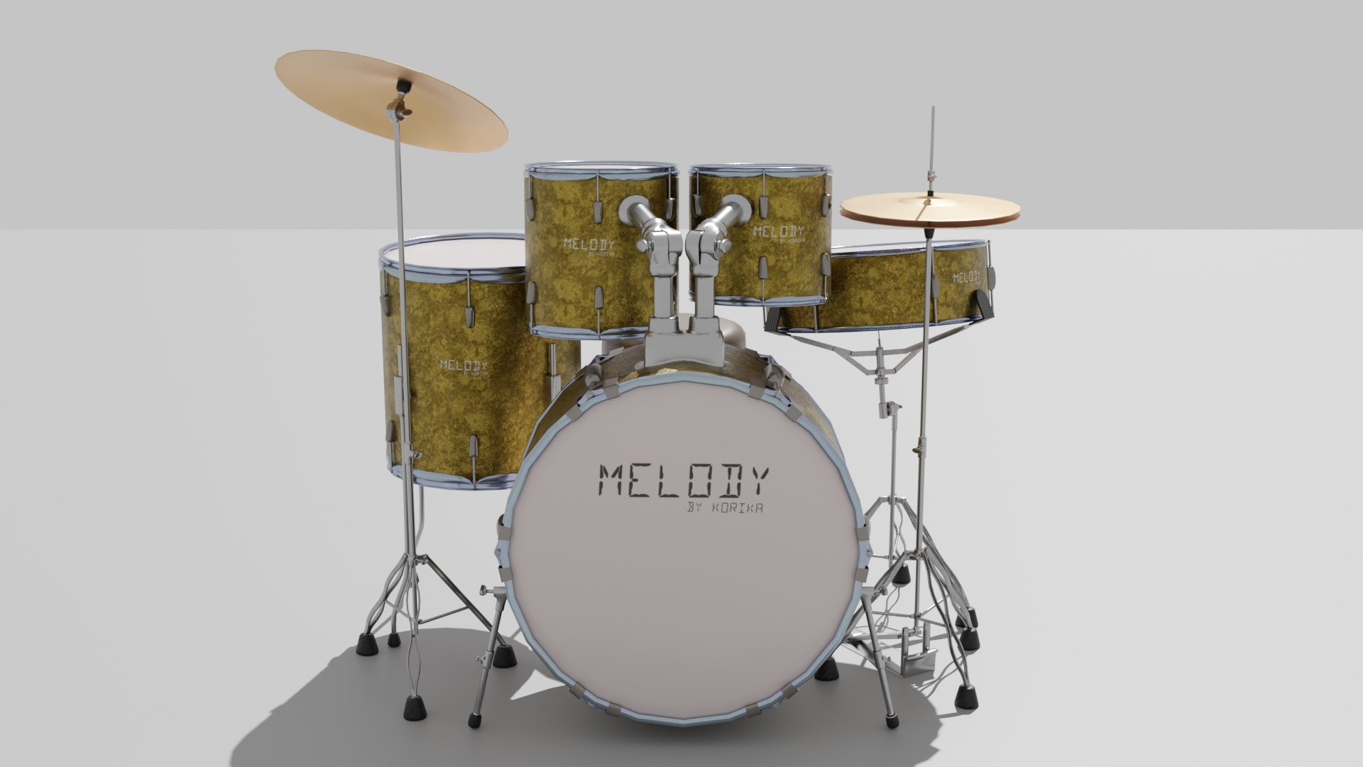 3D Model 3D DRUM SET LOW POLY - PBR Low-poly 3D Model - TurboSquid 2126251