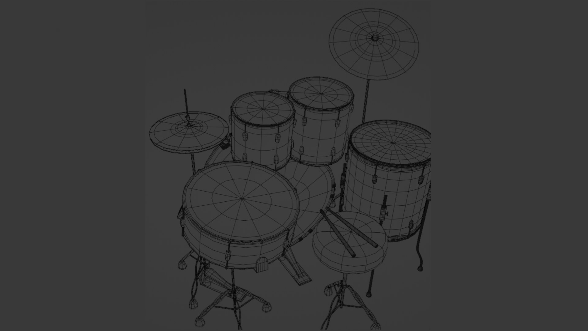 3D Model 3D DRUM SET LOW POLY - PBR Low-poly 3D Model - TurboSquid 2126251