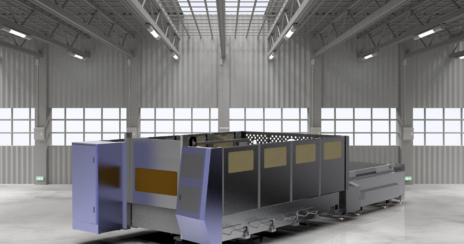 3D Large Laser Cutting Machine Model - TurboSquid 1737287