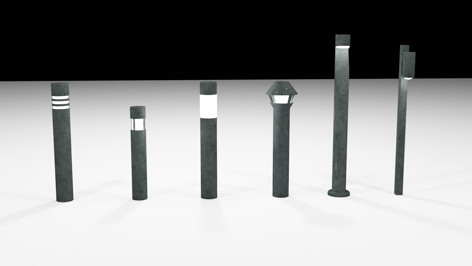 3D Low Poly Outdoor Lights Pack 6 Meshes - TurboSquid 1892032