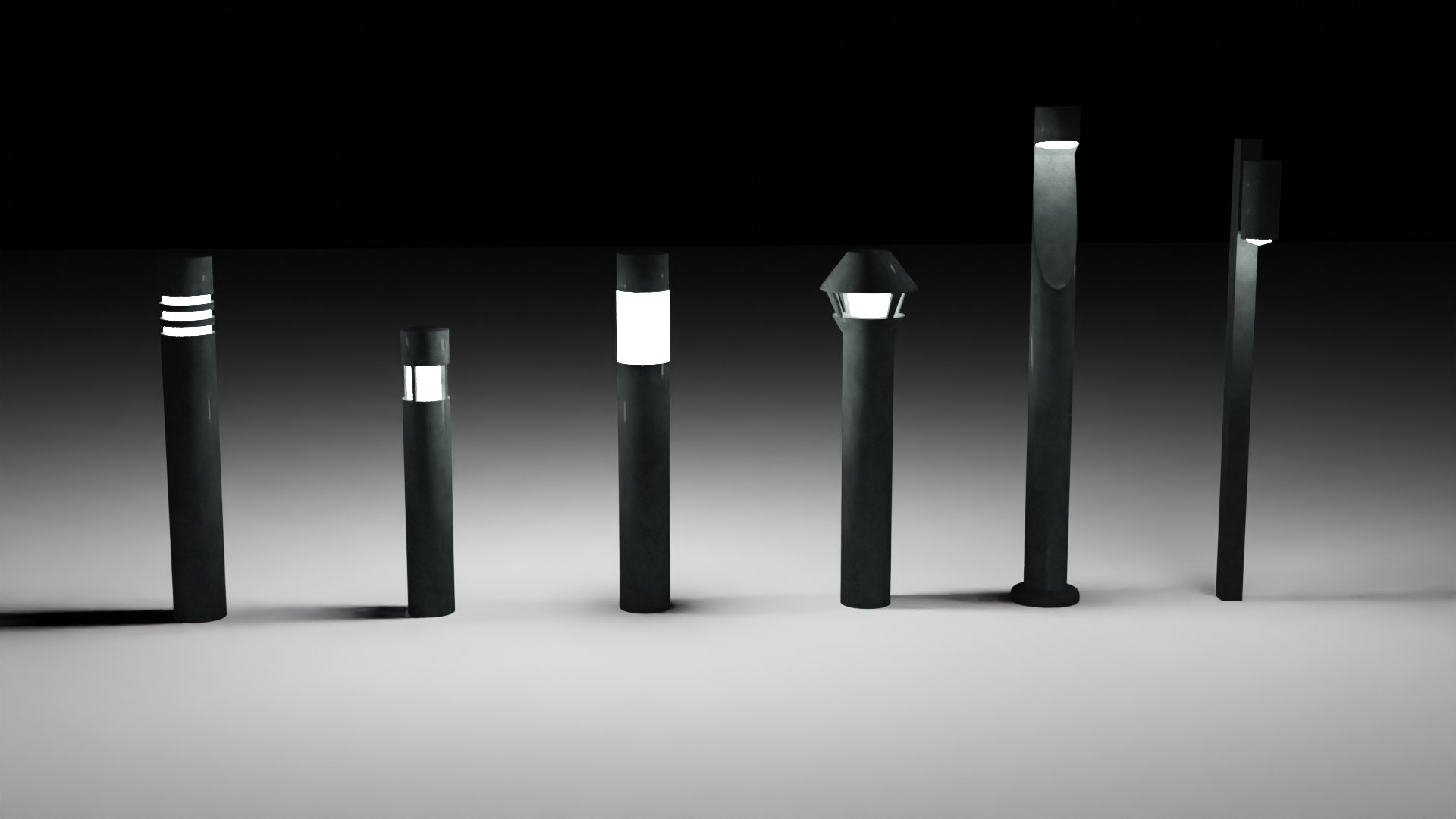 3D Low Poly Outdoor Lights Pack 6 Meshes - TurboSquid 1892032