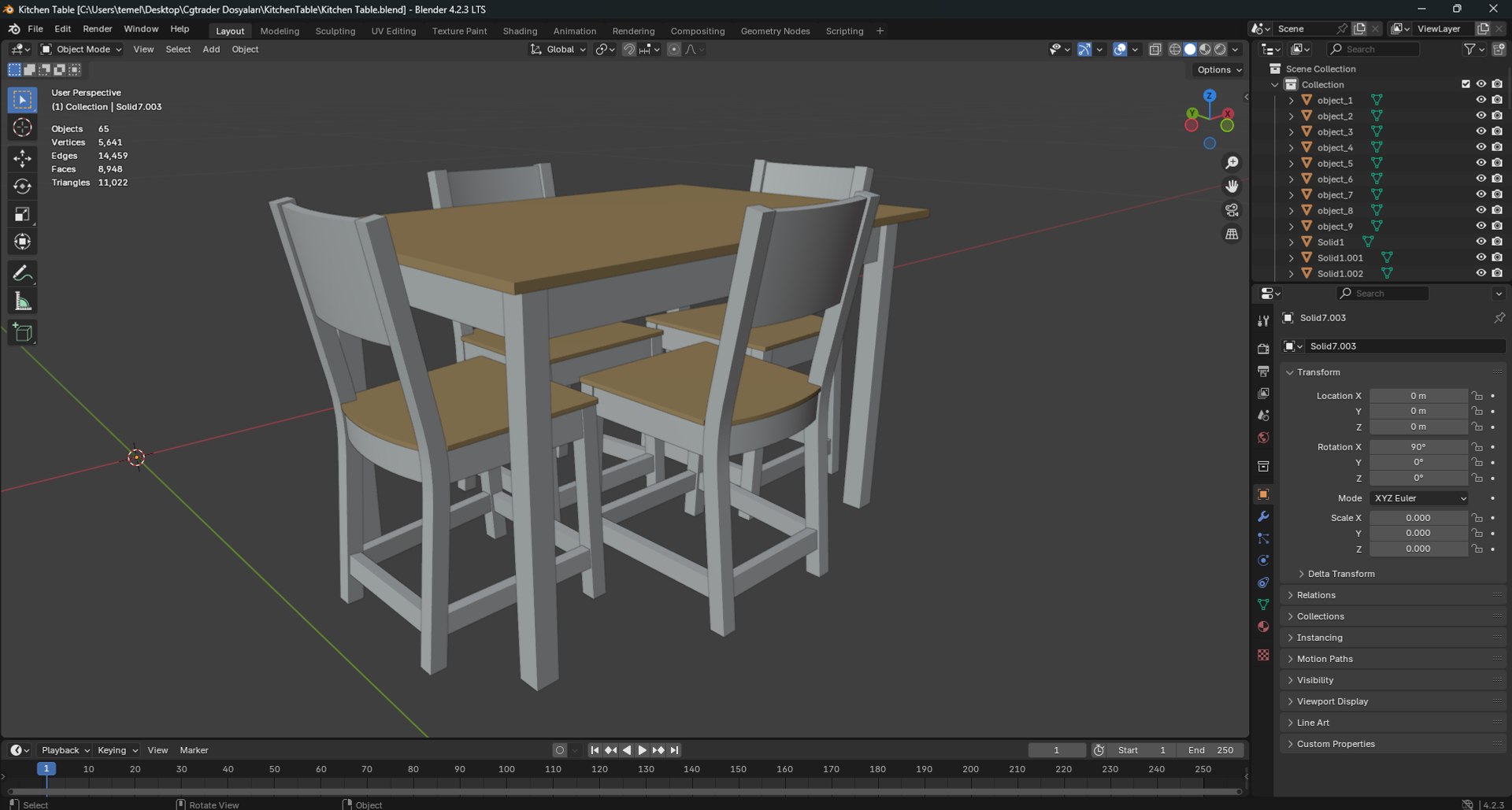 3D Country KitchenTable - TurboSquid 2310502