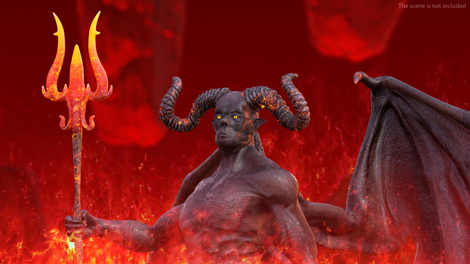 Devil Character With Trident Rigged For Maya 3D - TurboSquid 1958210