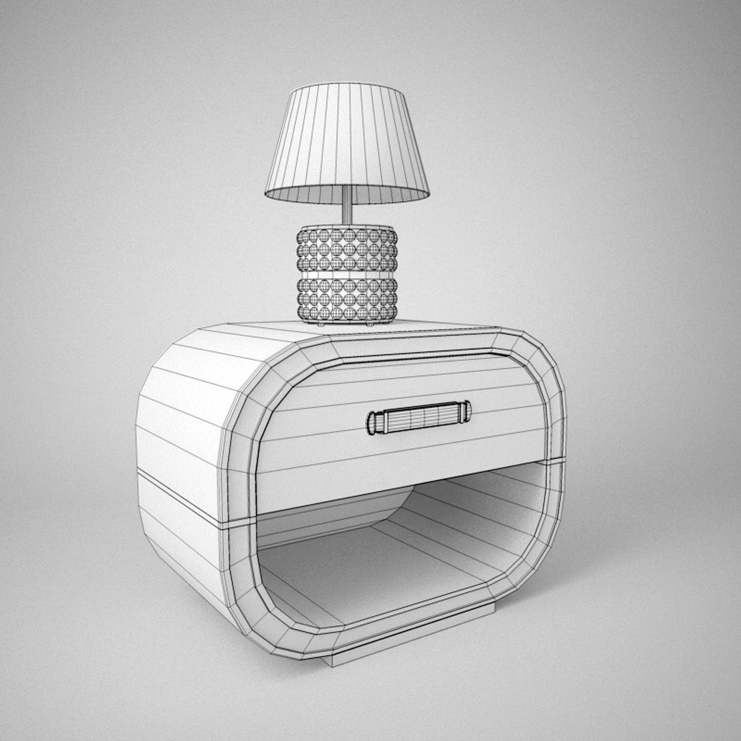Nella Bedside Table 3d Model