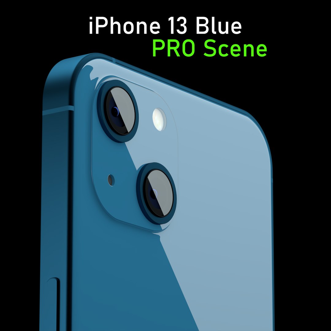 IPhone 13 Blue Pro Scene Model - TurboSquid 1791744
