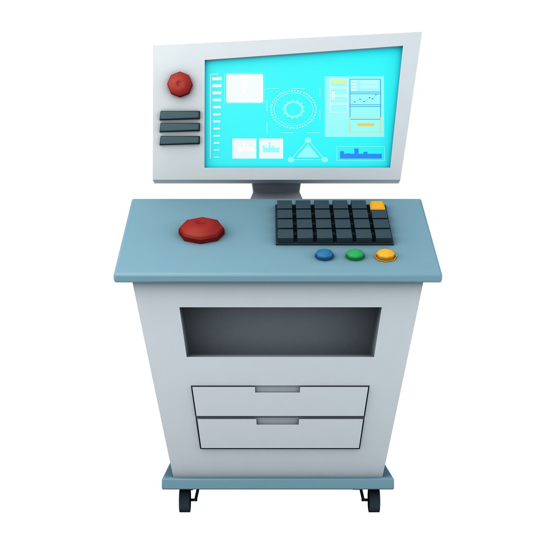 Cartoon Laboratory Monitor Screen 3D Model - TurboSquid 1408909