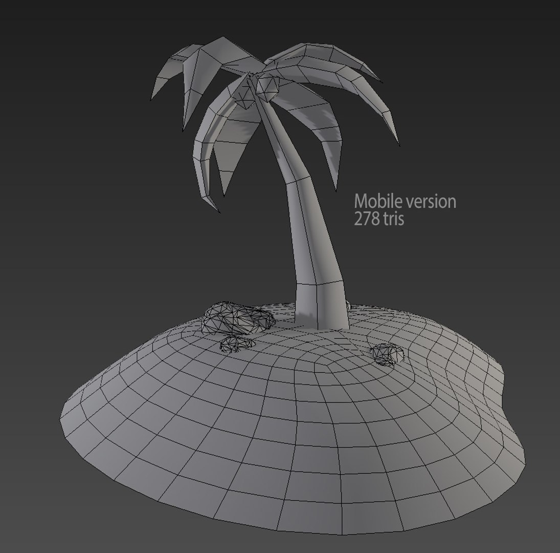 Cartoon Palm Tree 3d Model