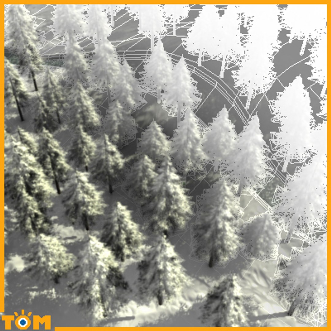 3d Model Of Winter Scene Trees