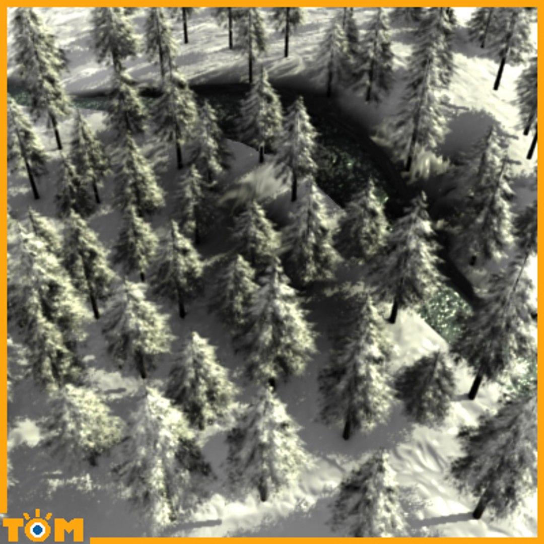 3d Model Of Winter Scene Trees